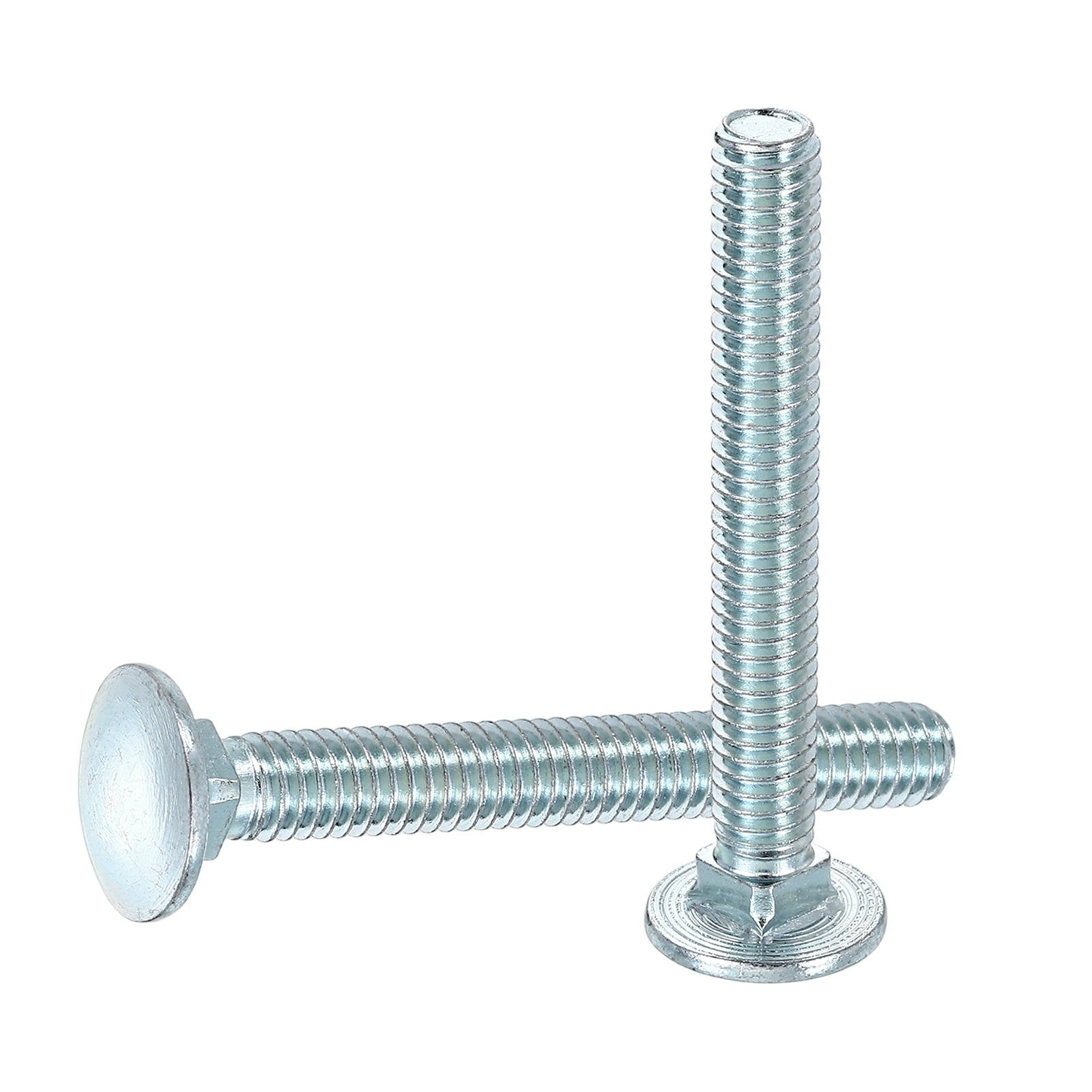 Uxcell 50Pack 5/16"-18x2-1/2" Carbon Steel Carriage Bolts Round Head Square Neck, Silver ...