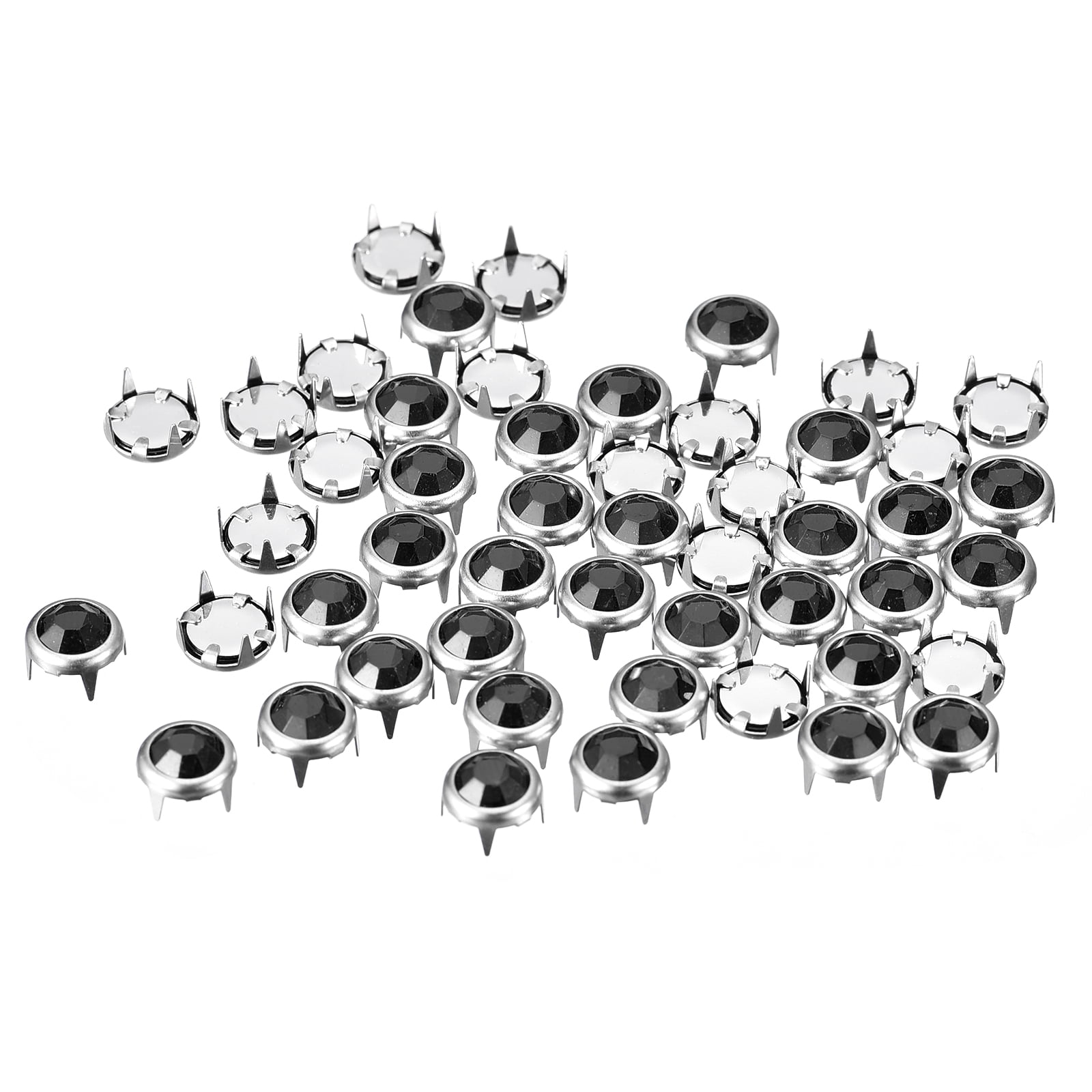 Uxcell 50Pack 8mm Rhinestone Stud Refills Embellishment Decorative ...