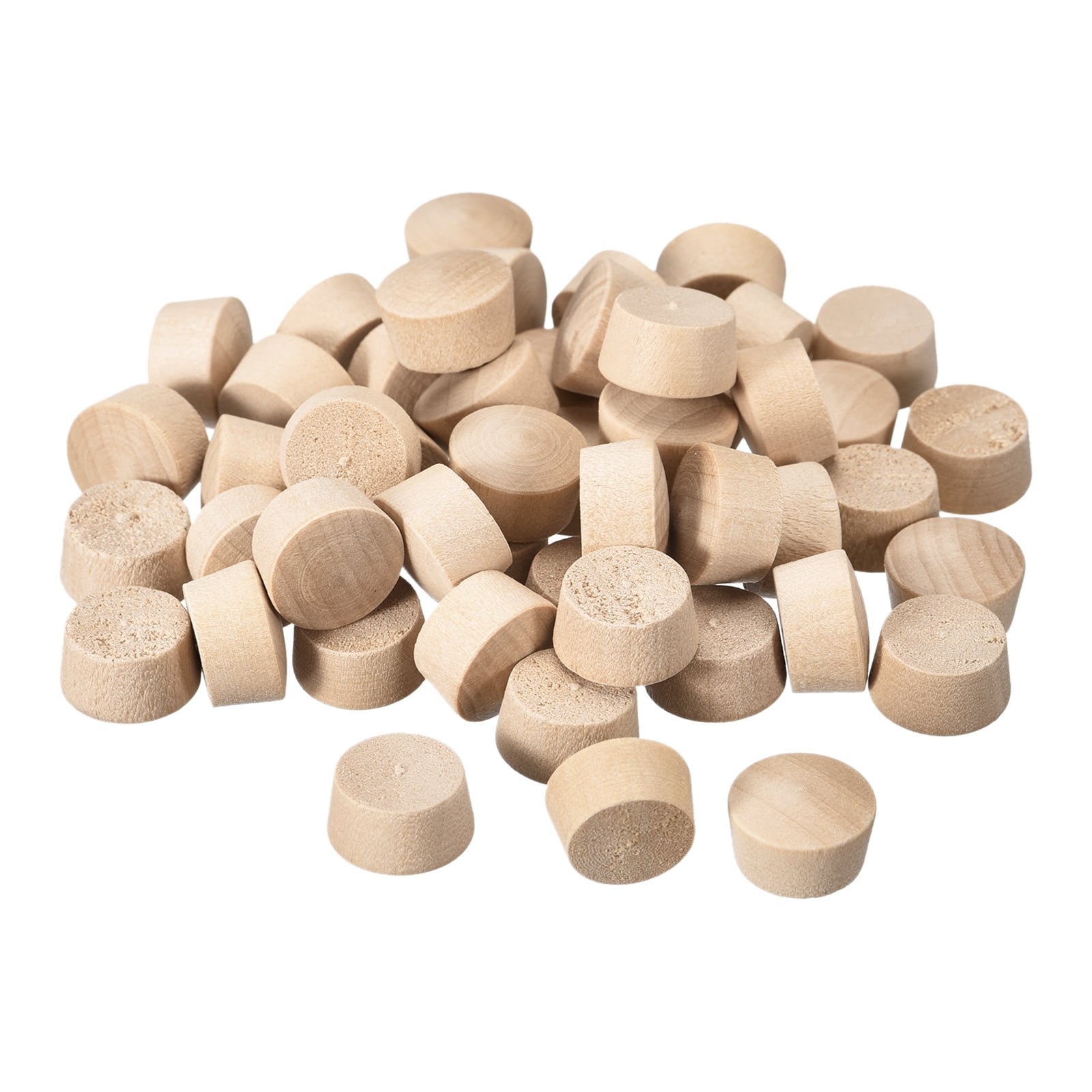 Uxcell 50Pack Wood Button Top Plugs, 17/32 Inch Round Head Plugs Wood ...