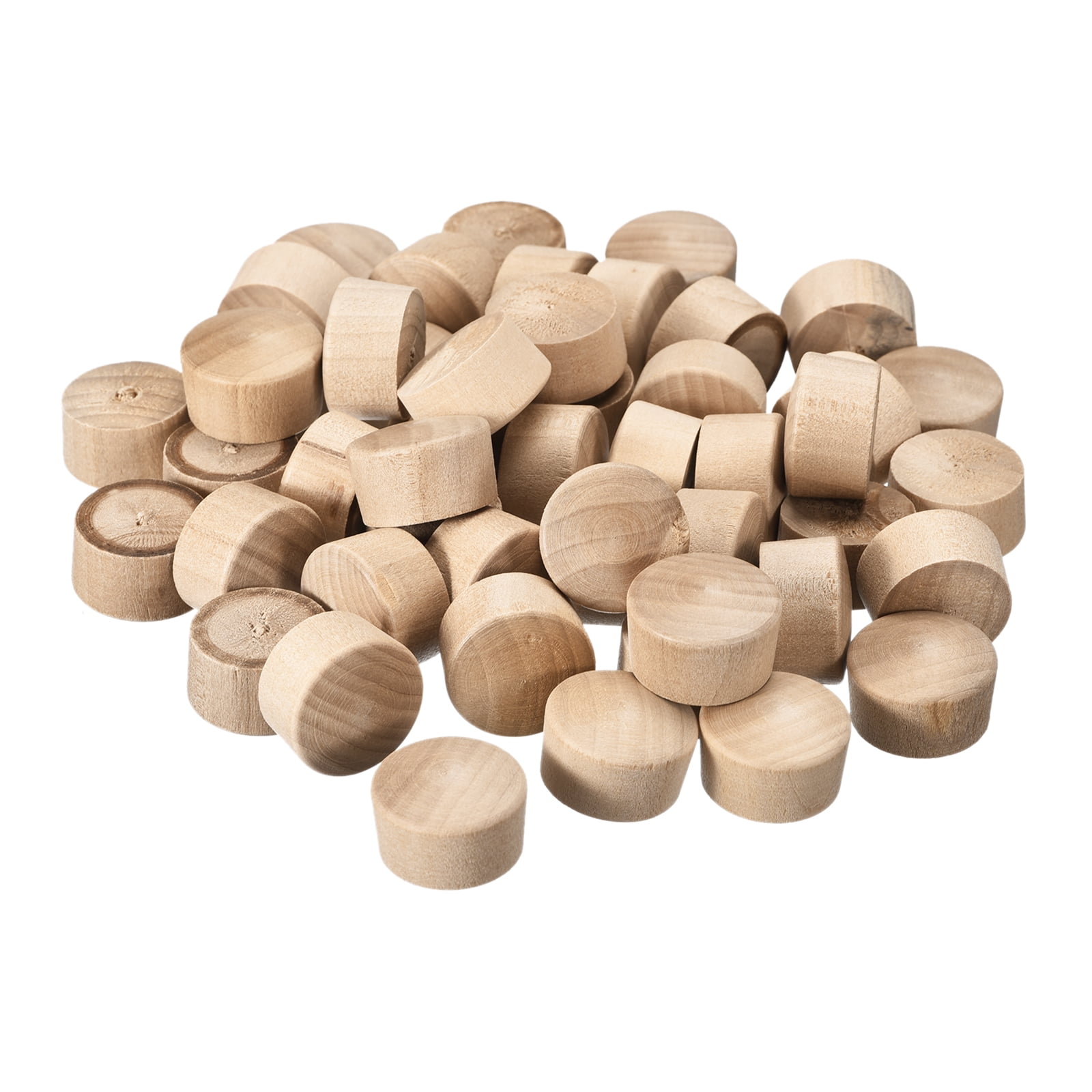 Uxcell 50Pack Wood Button Top Plugs, 29/32 Inch Round Head Plugs Wood ...
