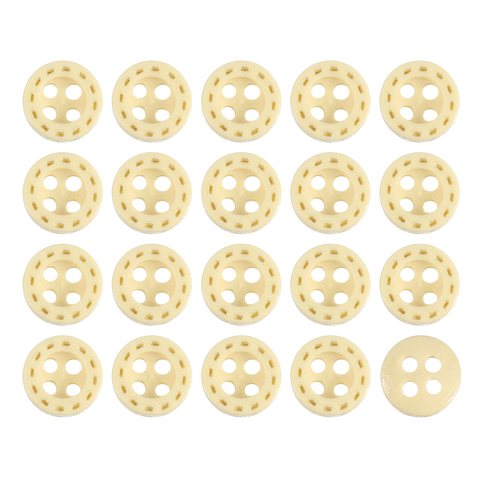 Uxcell 50Pack Wooden Buttons, 10mm 4 Hole Round Wood Sewing Button ...
