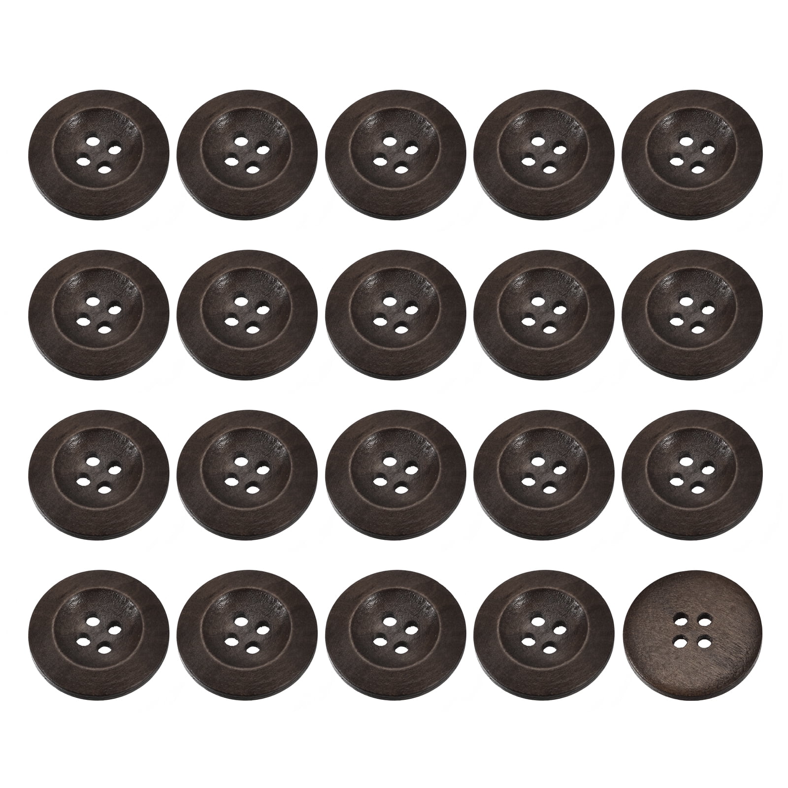 Uxcell 50Pack Wooden Buttons 28mm 4 Hole Round Wood Sewing Button Craft ...
