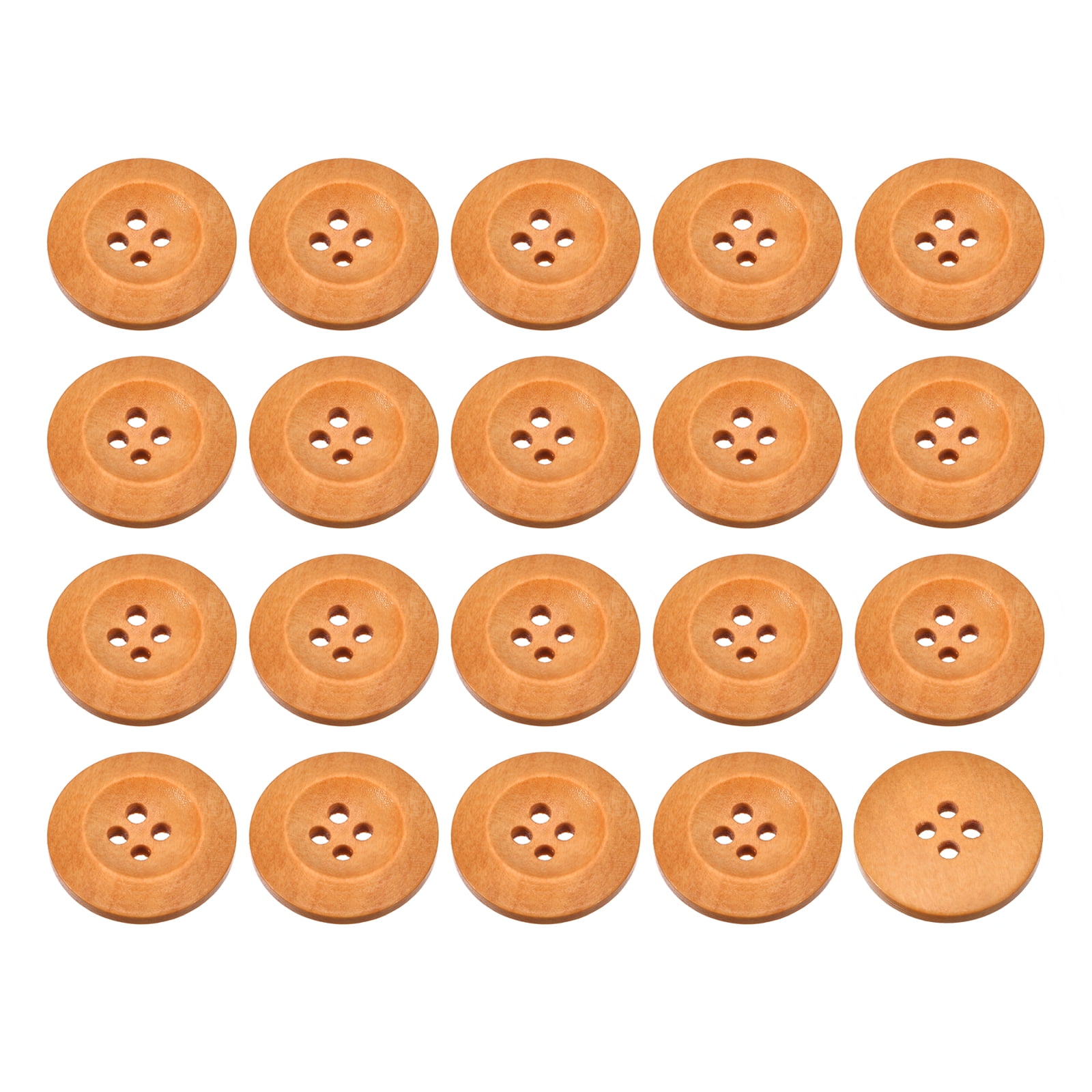Uxcell 50Pack Wooden Buttons 28mm 4 Hole Round Wood Sewing Button Craft ...