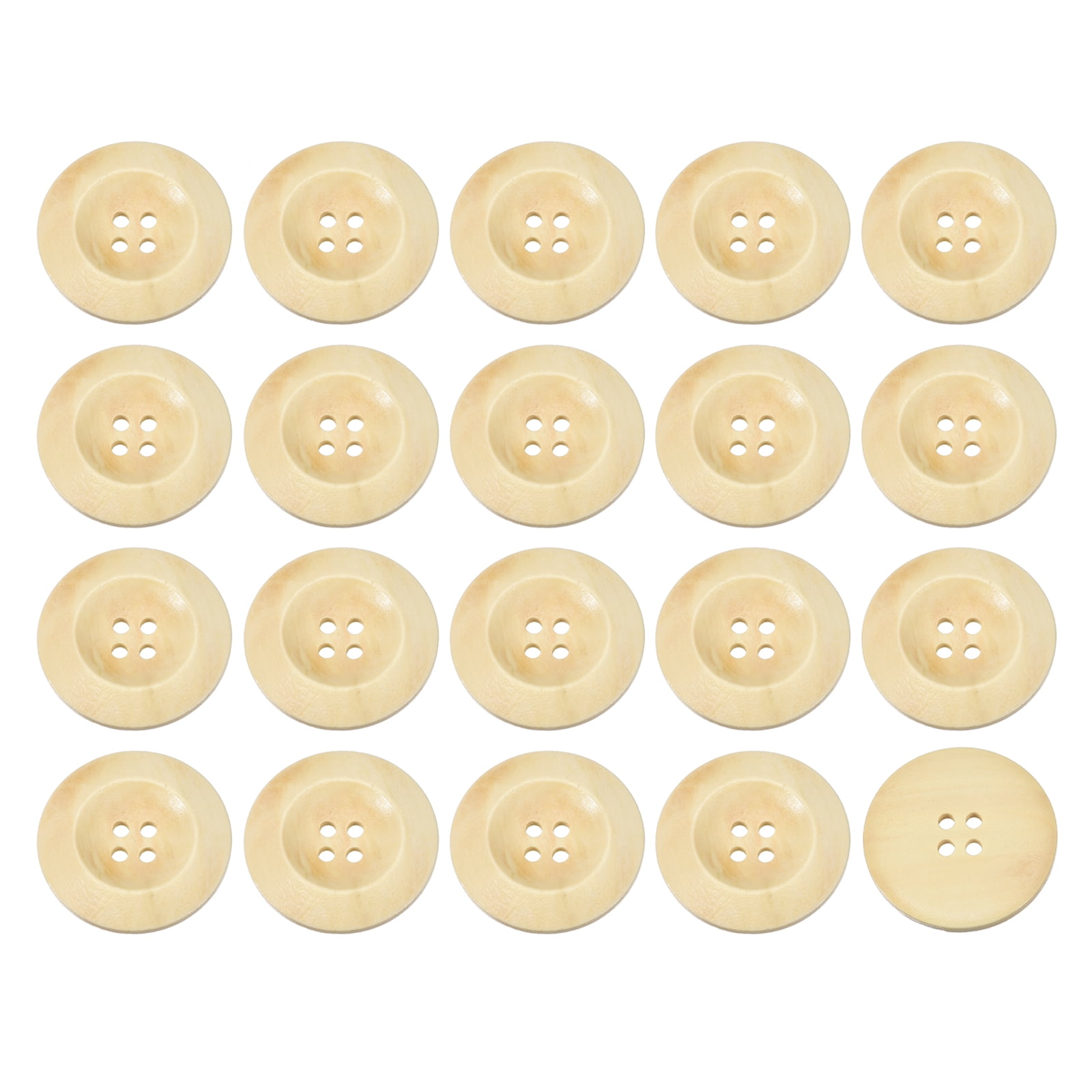 Uxcell 50Pack Wooden Buttons 28mm 4 Hole Round Wood Sewing Button Craft ...