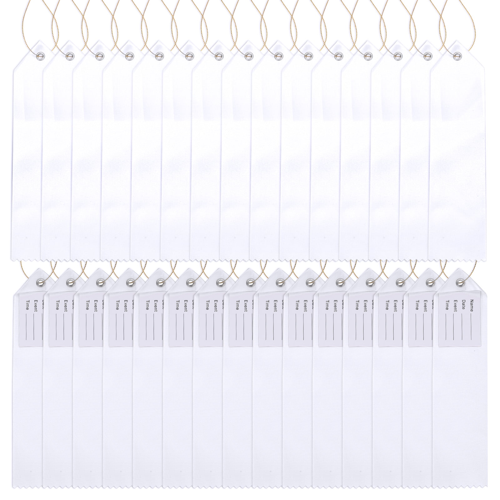 Uxcell 50Pcs Award Ribbons, 8" x 2" Blank Badge Ribbons with Rope for ...