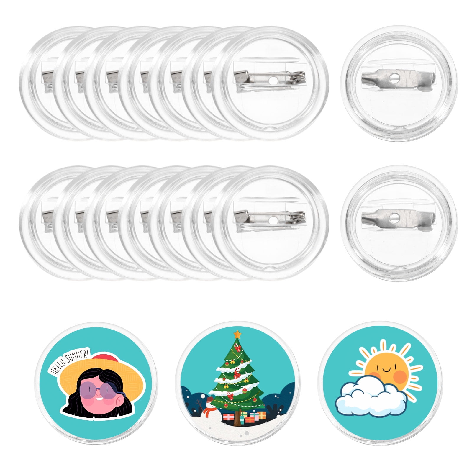 Uxcell 50Pcs Blank Buttons Pin Maker Badges Sewing Acrylic Clear 1 inch for DIY Crafts - Walmart.com