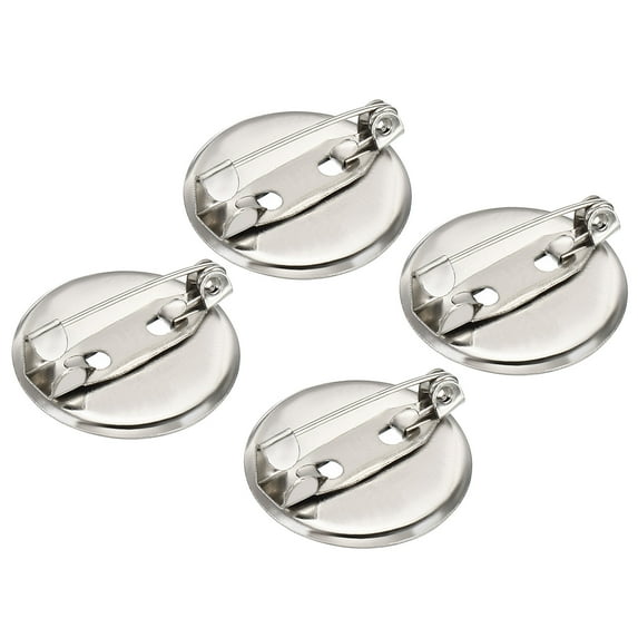 Uxcell 50Pcs Brooch Clasp Pins Disc Base 19mm Blank Trays for ID Badges ...