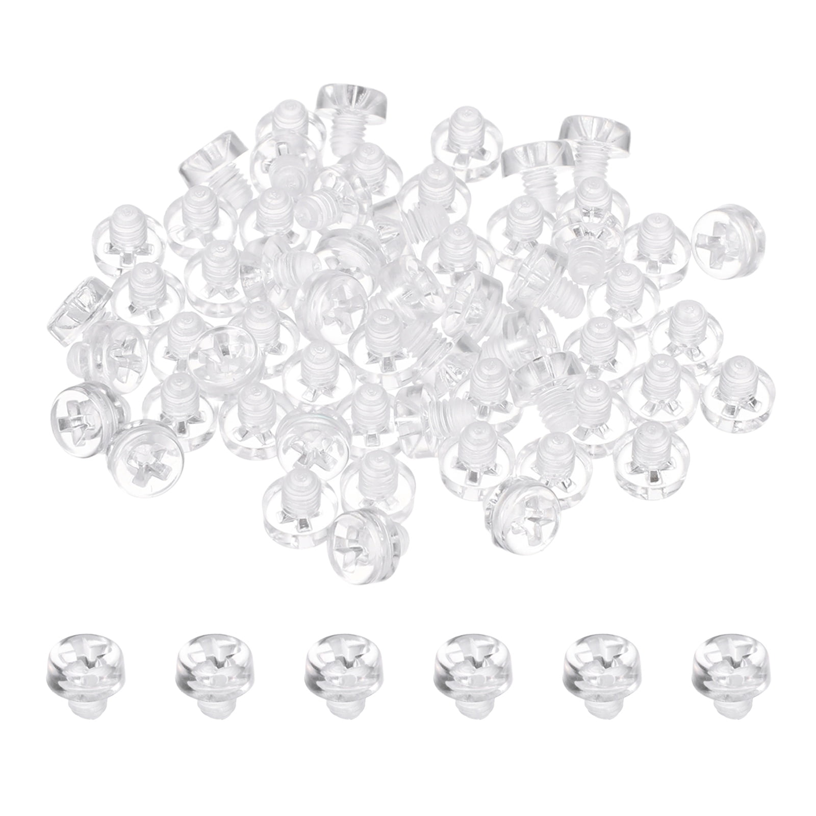 Uxcell 50Pcs Clear Acrylic Screws, M3x3mm PC Plastic Phillips Round ...