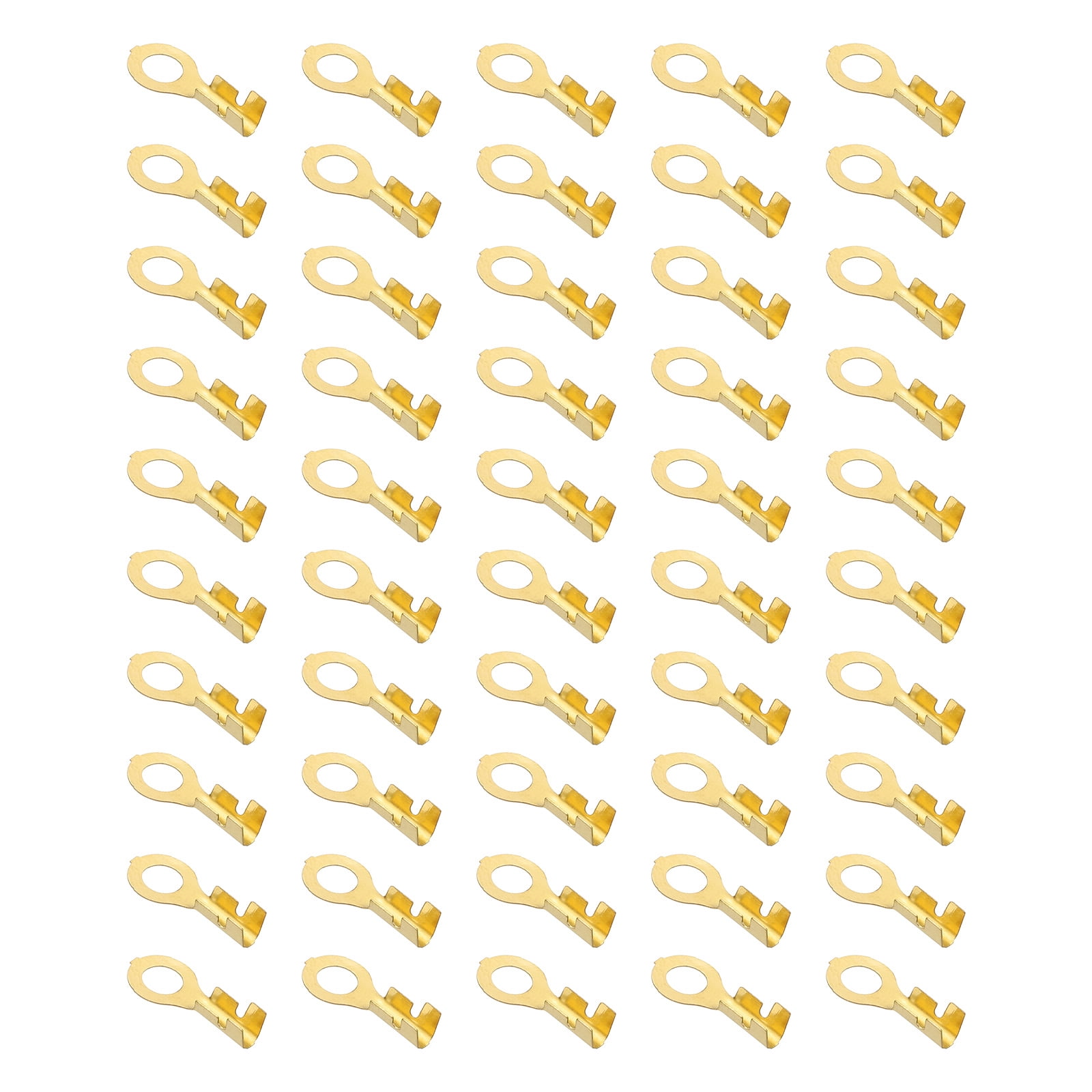 Uxcell 50Pcs Copper Ring Terminals, M4 Wire Cable Copper Open Barrel ...