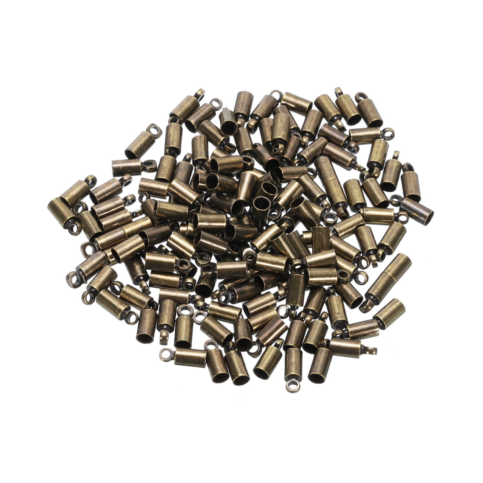 Uxcell 50Pcs Cord End Caps 9mm End Cap Barrel Beads Kumihimo 3.5mm Dia ...