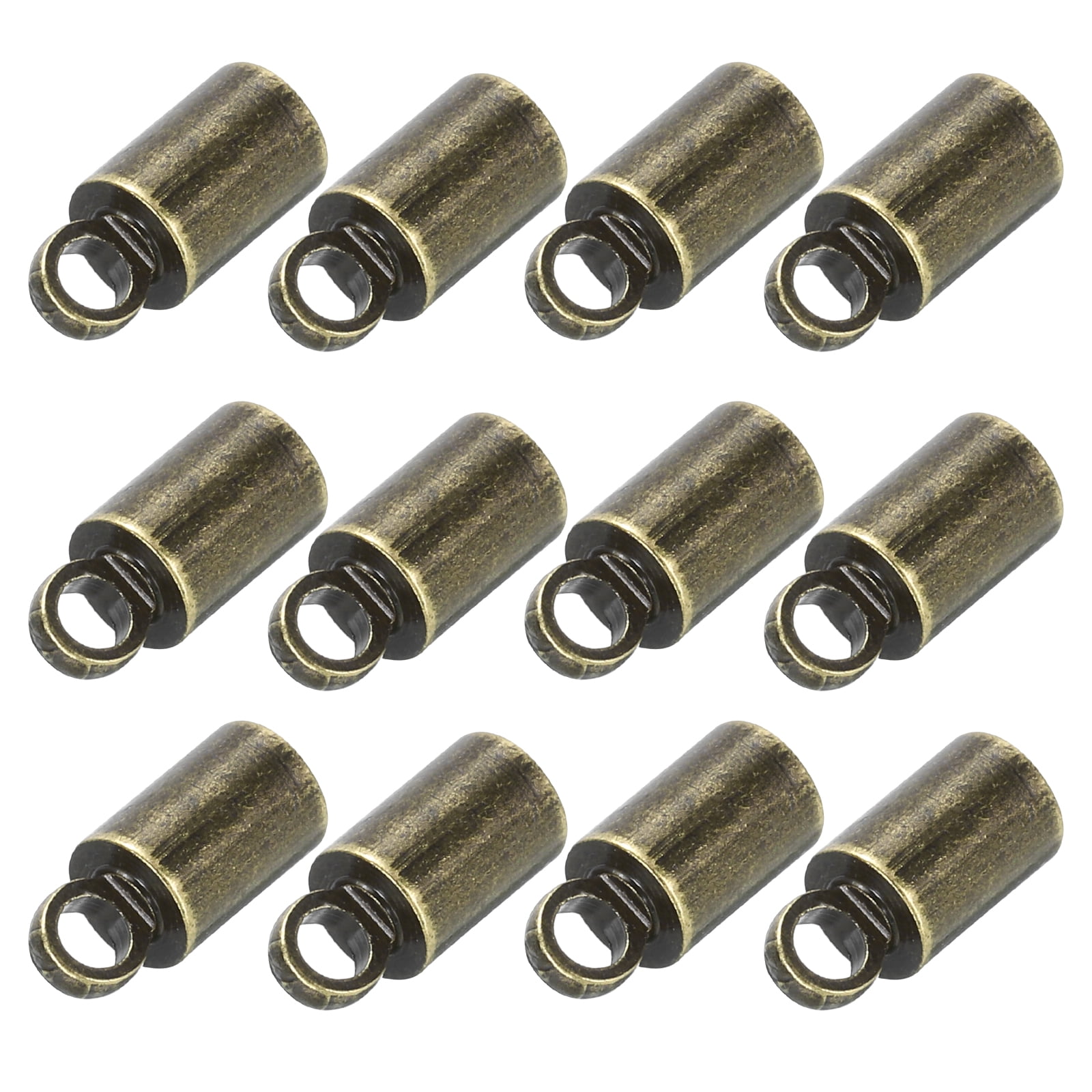 Uxcell 50Pcs Cord End Caps 9mm End Cap Barrel Beads Kumihimo 4mm Dia ...