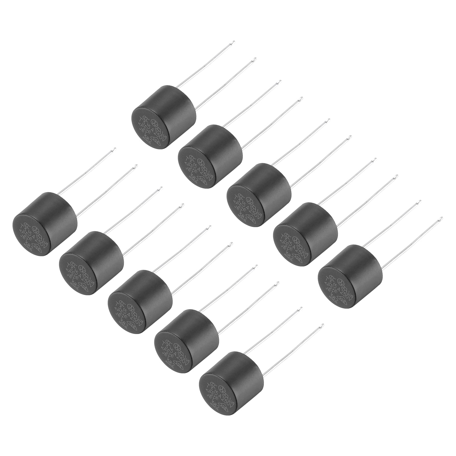 Uxcell 50Pcs Cylindrical DIP Mounted Miniature Slow Blow Micro Fuse for ...