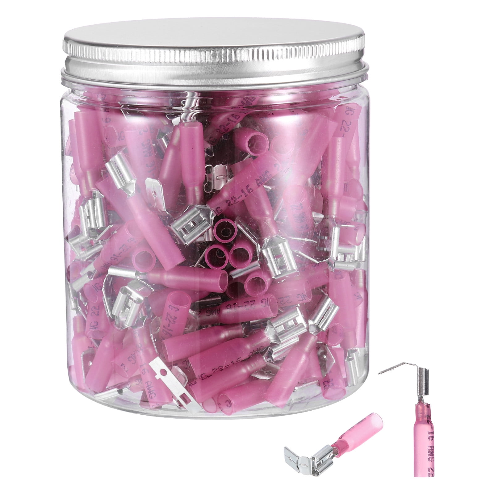 Uxcell 50Pcs Heat Shrink Piggy Back Spade Connectors,Red 22-16 AWG ...