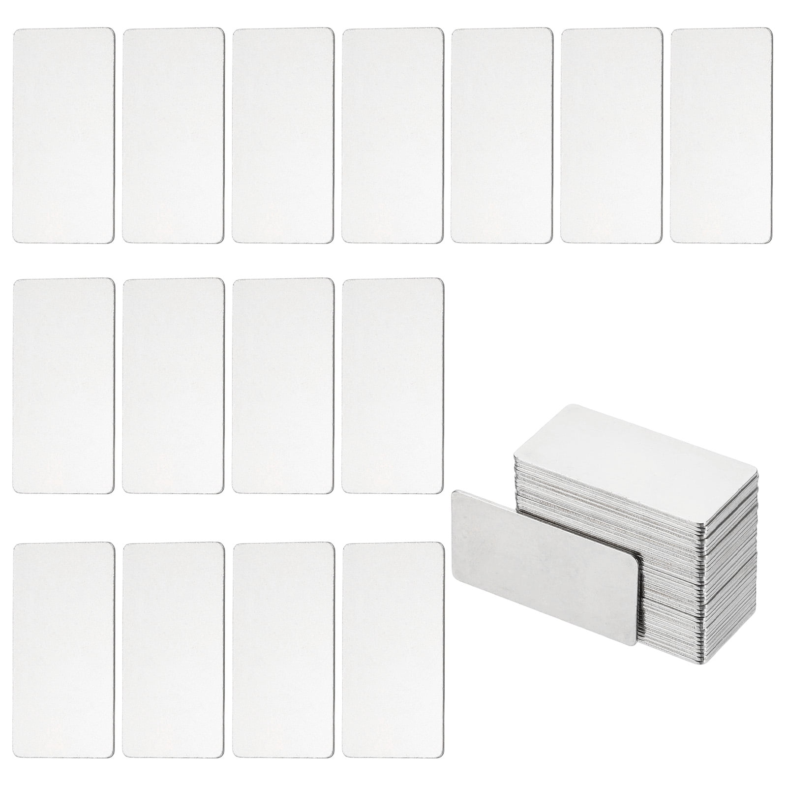 Uxcell 50Pcs Metal Stamping Blanks, 1.97 x 0.98" Rectangle Stamping ...