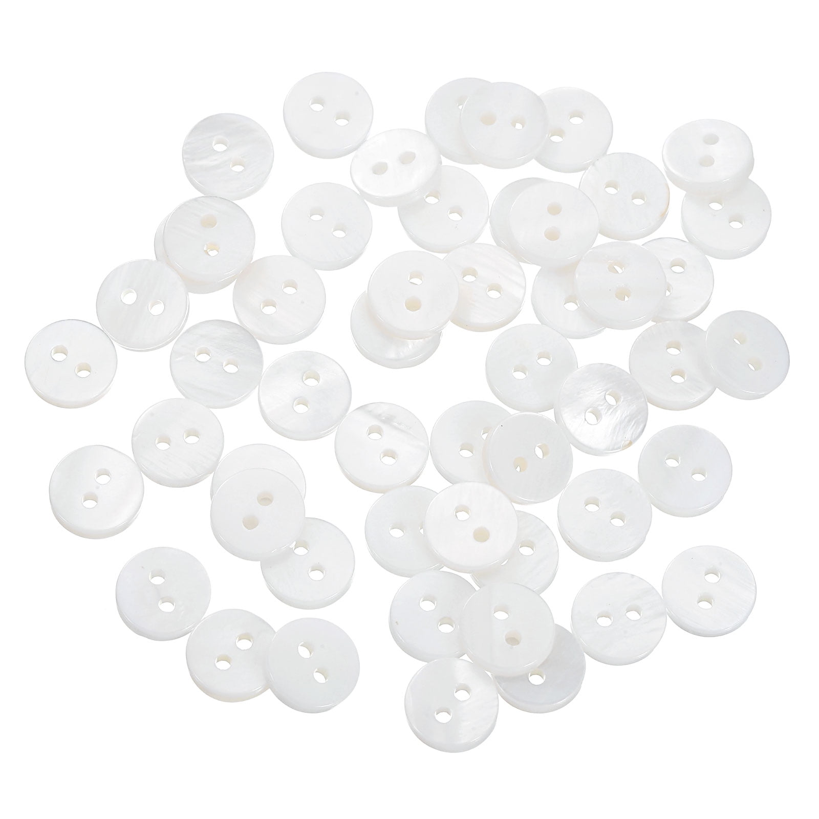 Uxcell 50Pcs Natural Shell Buttons, Mother of Pearl Button 9mm Sewing ...
