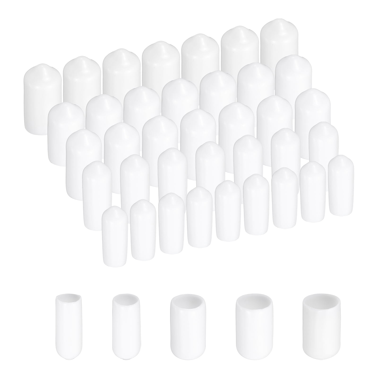 Uxcell 50Pcs Round Rubber End Caps Protective Caps 5mm 6mm 7mm 8mm 9mm ...