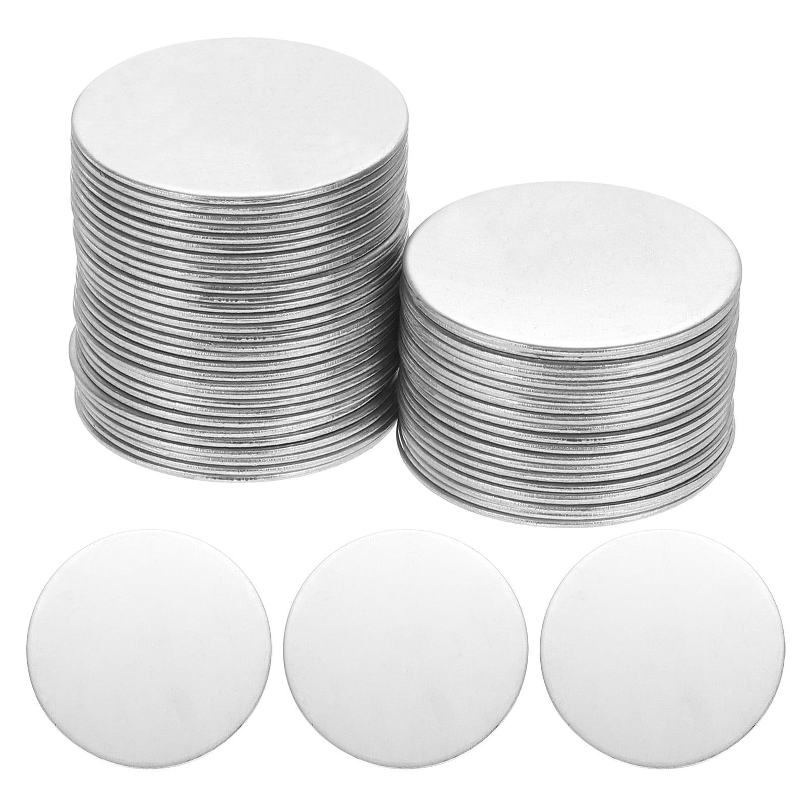 Uxcell 50Pcs Stainless Steel Disc Blank Stamping Tag Engraved Charm 1 ...