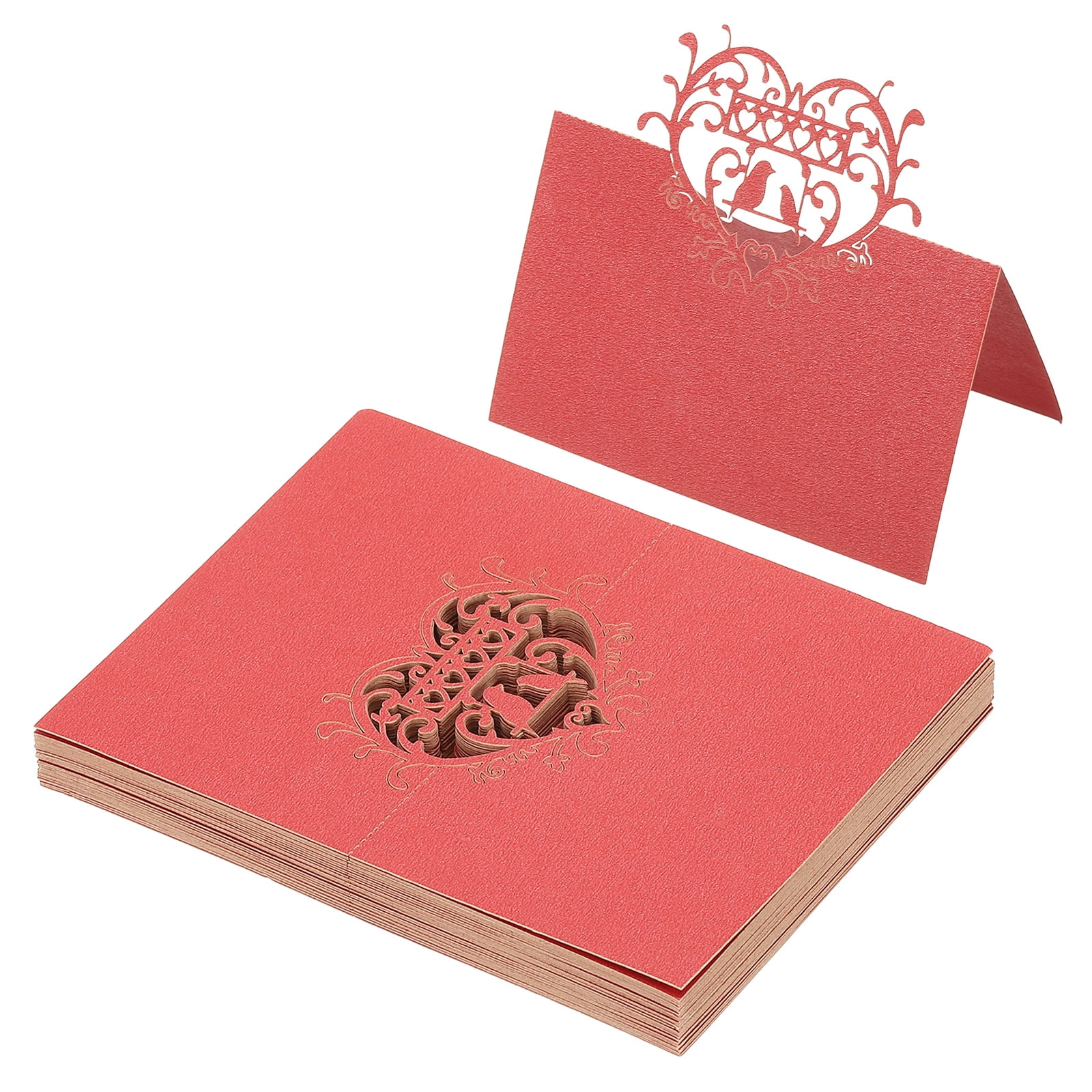 Uxcell 50Pcs Wedding Place Cards, Laser Cut Love Birds Table Place ...