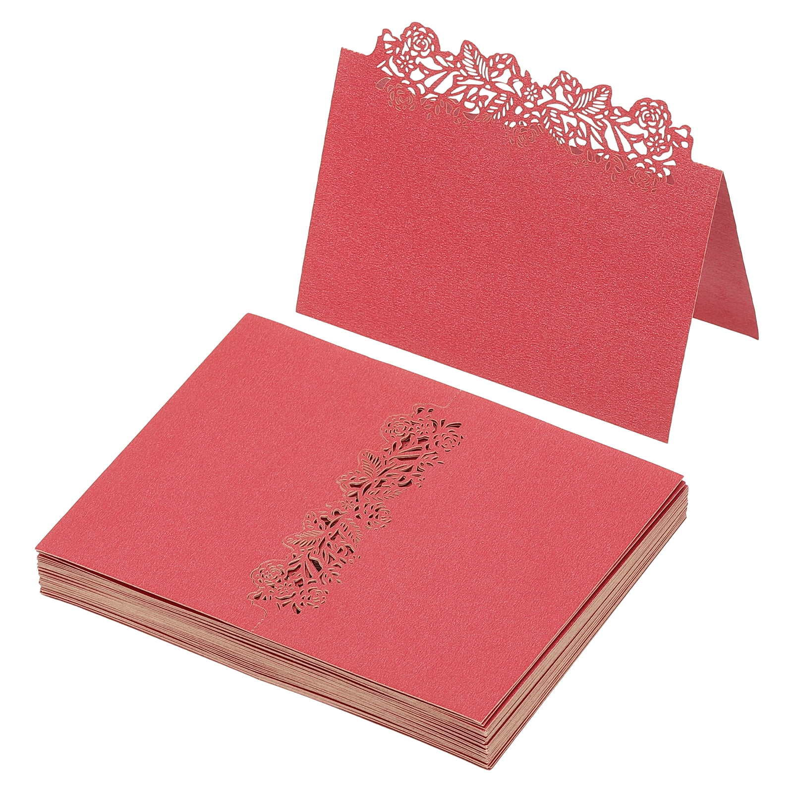 Uxcell 50Pcs Wedding Place Cards, Laser Cut Rose Table Place Cards ...
