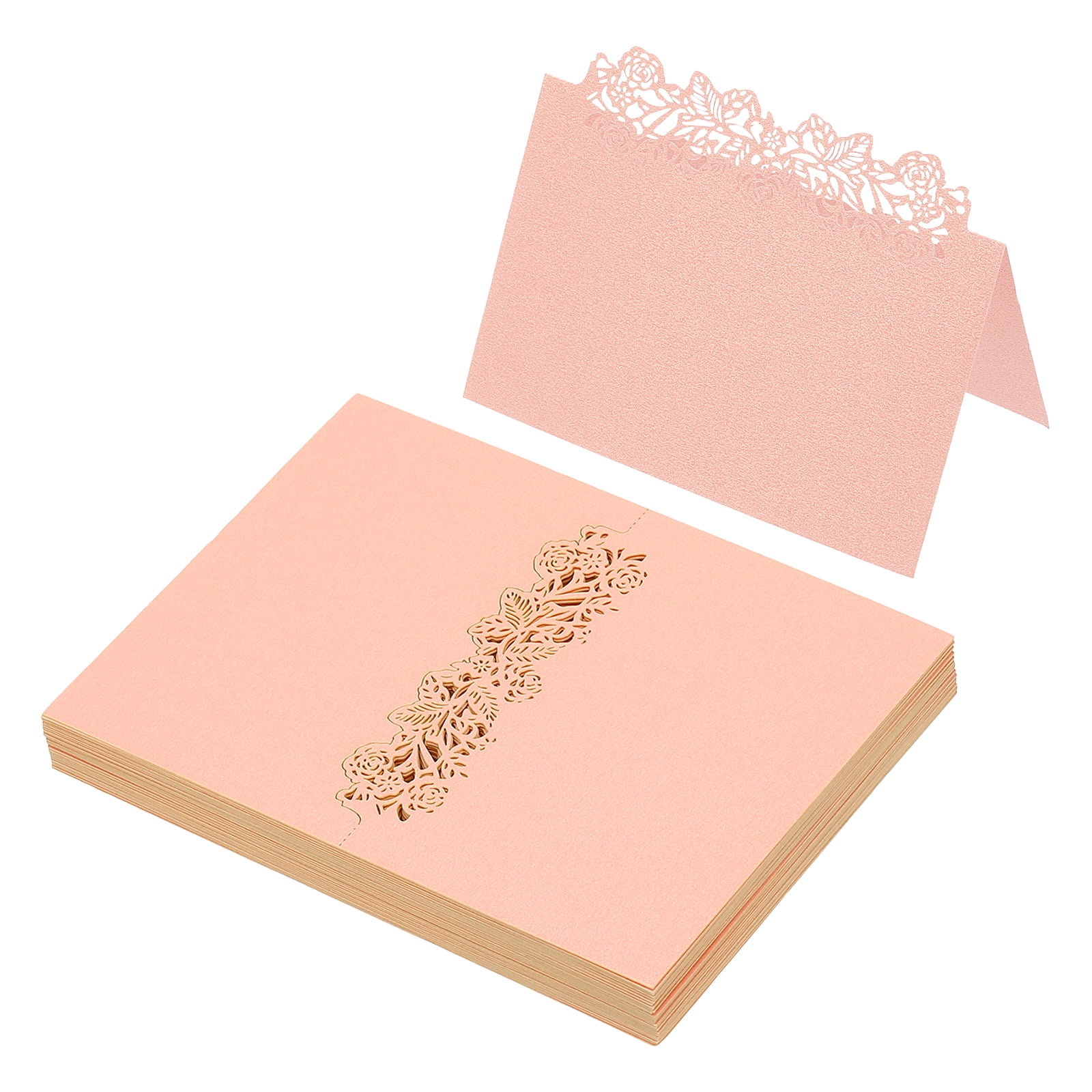 Uxcell 50Pcs Wedding Place Cards, Laser Cut Rose Table Place Cards ...
