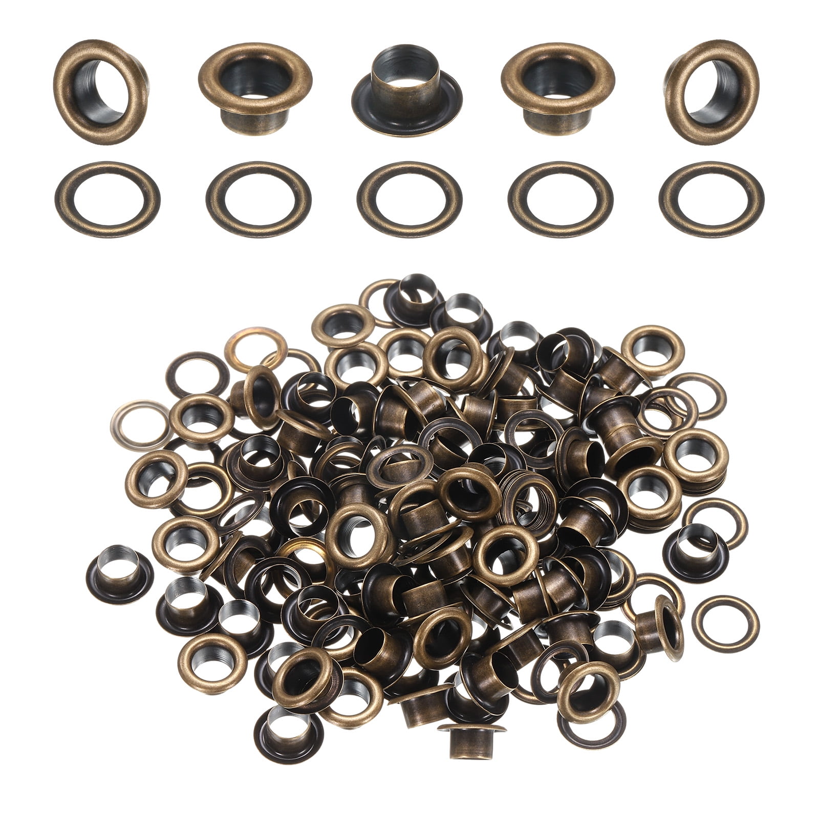 Uxcell 50Set Grommets Eyelets 6mm 1/4 Inch Brass Eyelets Kit with ...