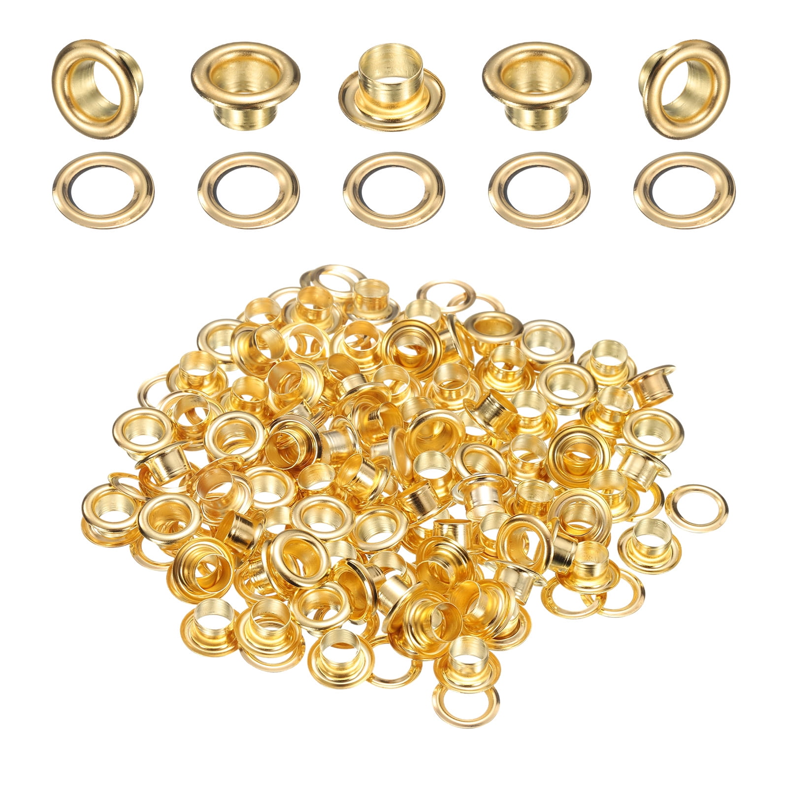 Uxcell 50Set Grommets Eyelets 6mm 1/4 Inch Brass Eyelets Kit with ...