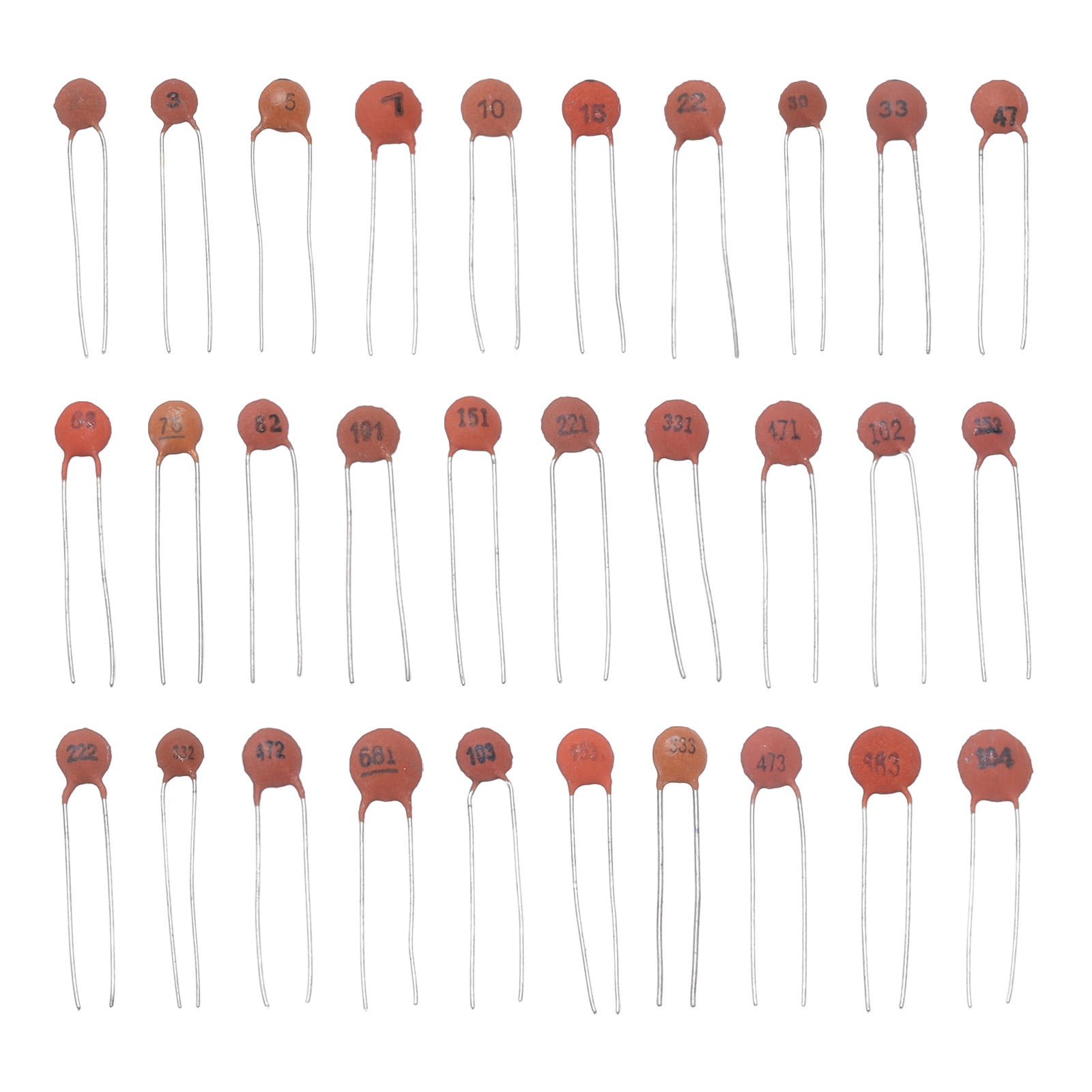 Uxcell 50V/2pf-0.1uf Ceramic Disc Capacitor,30 Values 300Pcs Assortment ...