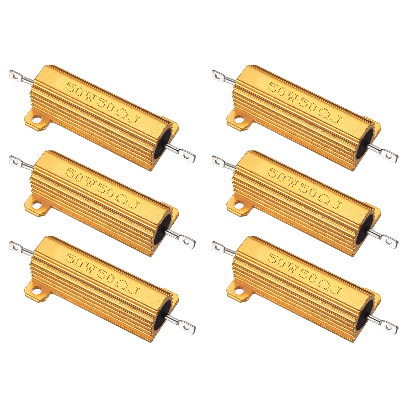 50W 50 Ohm Aluminum Shell Resistor, 6Pcs Aluminum Housing Resistor, 5% ...