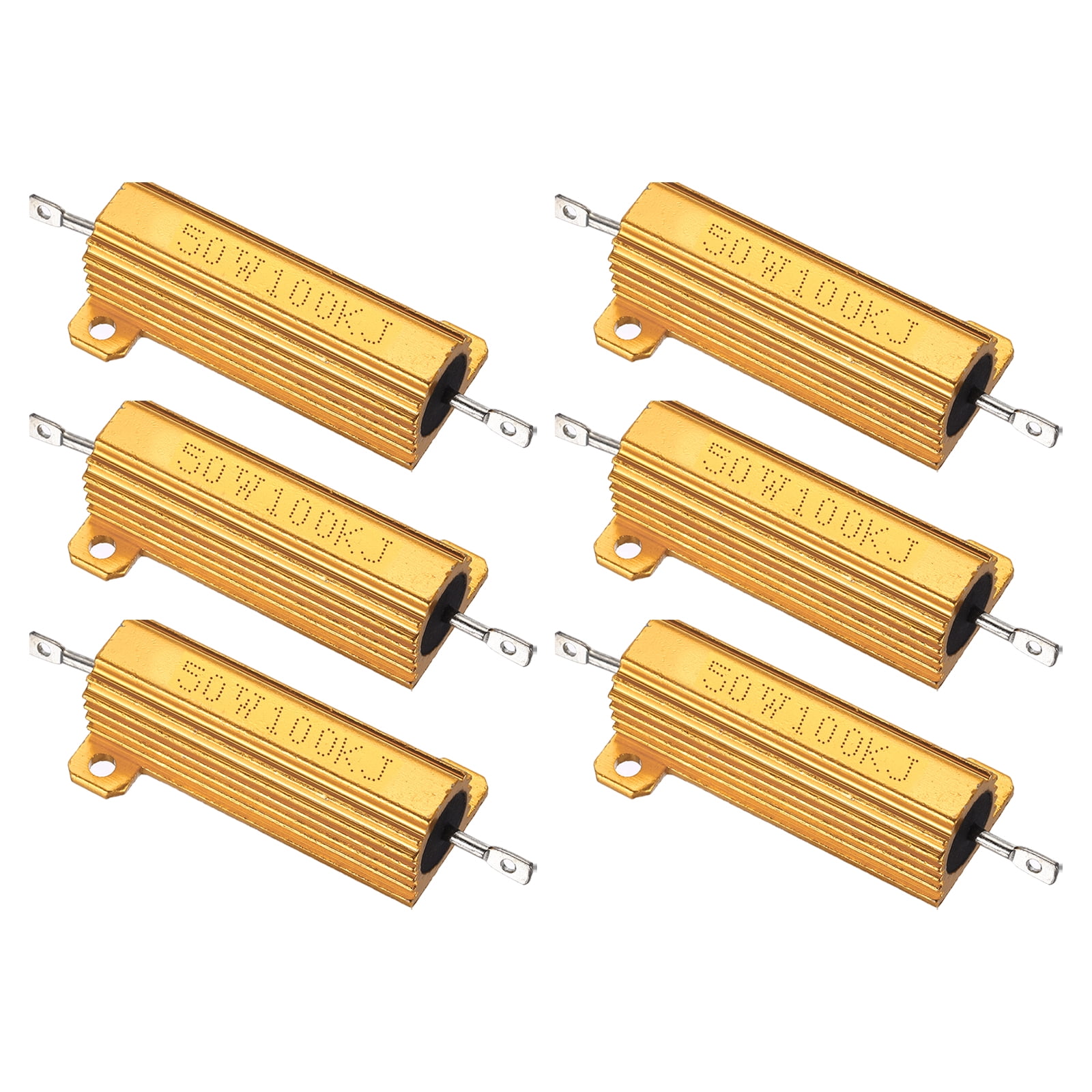 50W 100000 Ohm Aluminum Shell Resistor, 6Pcs Aluminum Housing Resistor ...