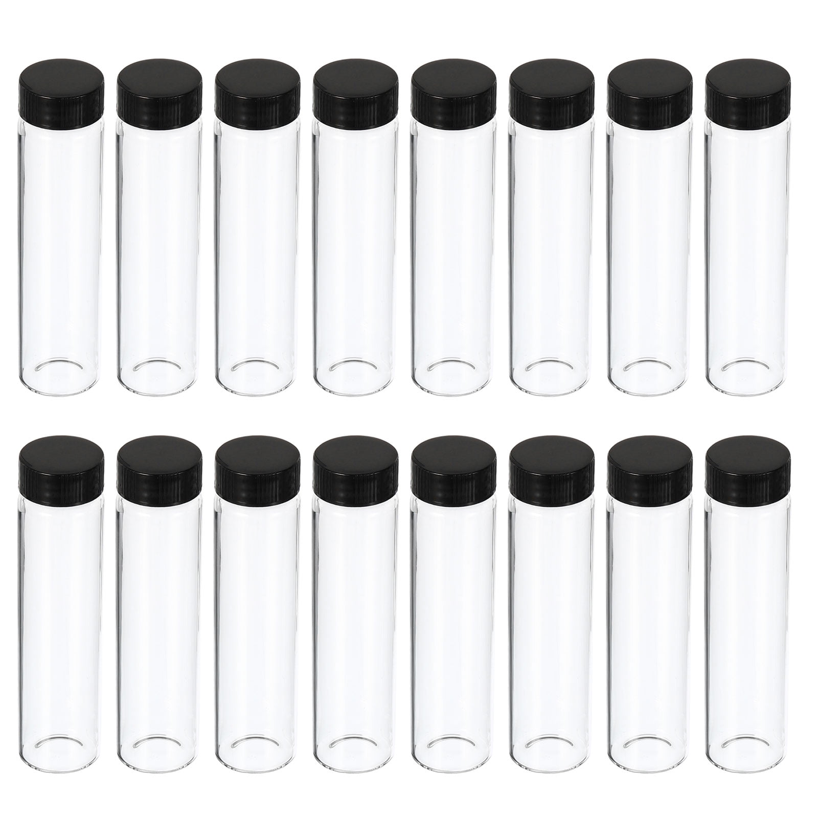 Uxcell 50mL Glass Vials with Screw Caps Liquid Sample Vial Storage ...