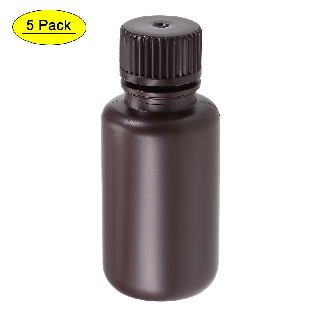 Uxcell 50ml/1.7oz Plastic Small Mouth Lab Reagent Bottle Brown 5 Count ...