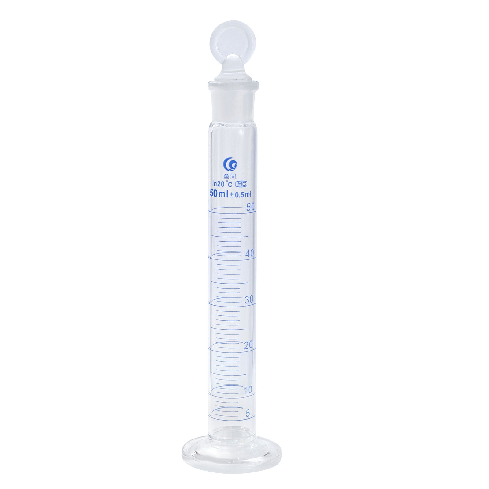 Uxcell 50ml 3.3 Borosilicate Glass Graduated Cylinder with Stopper, Hex ...