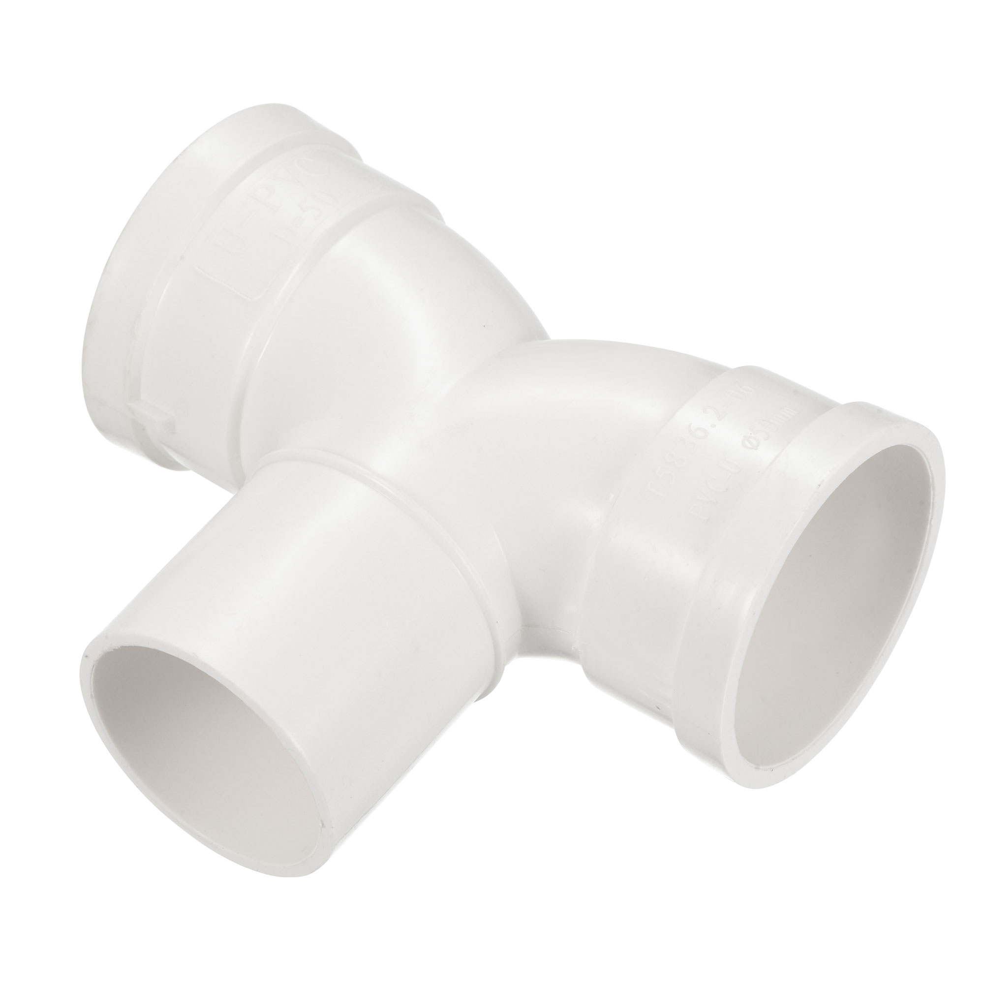 Uxcell 50mm/2" ID 45mm/1.8" OD 102x115mm Wye Pipe Fittings, 1 Pack Y ...
