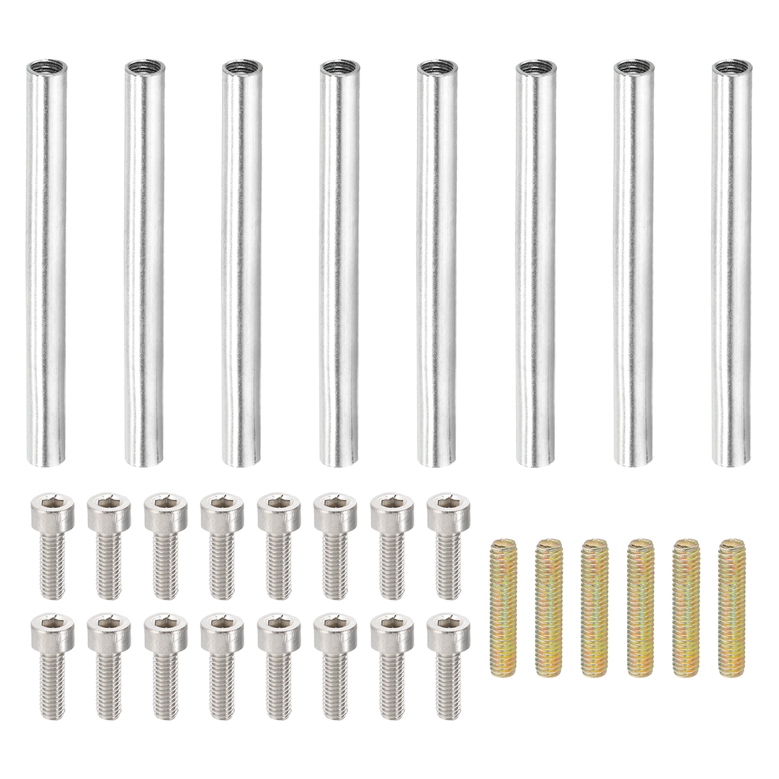 Uxcell 50mm (2") Round Coupling Nuts Kit, M4 Thread Connector with ...