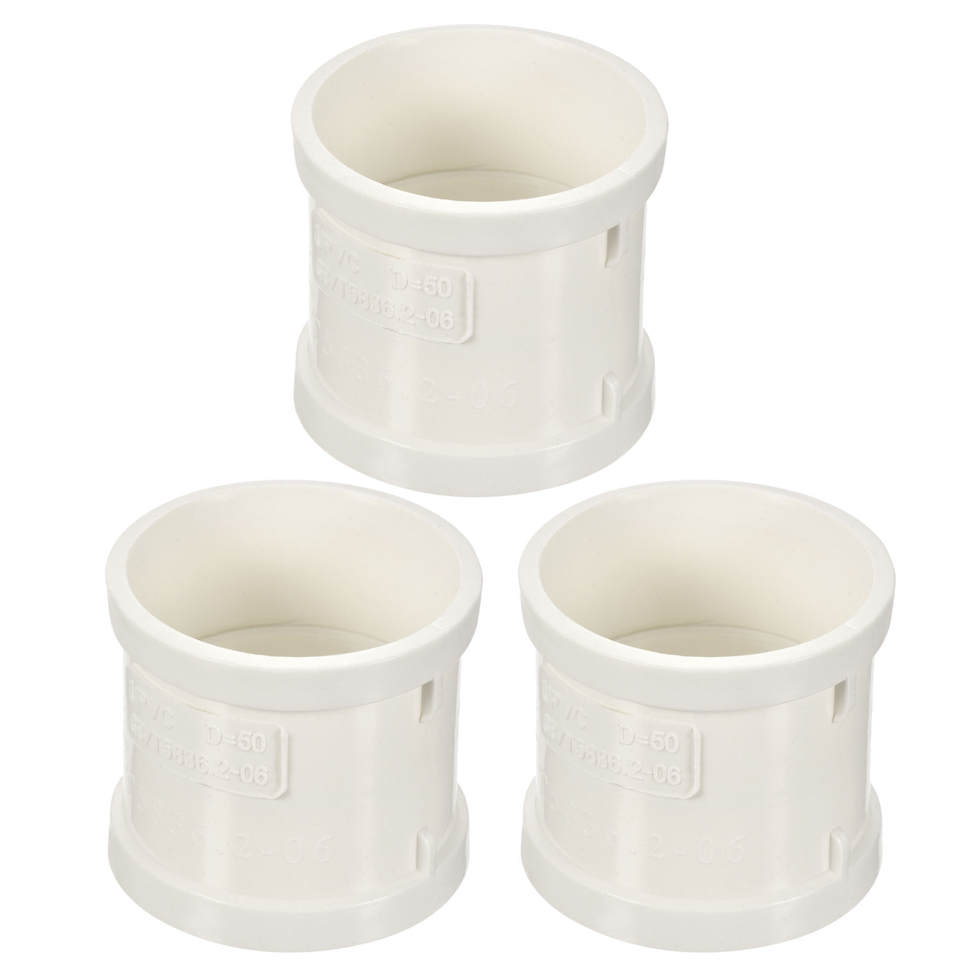 Uxcell 50mm PVC Straight Socket Connector Pipe Fitting Coupling Adapter ...