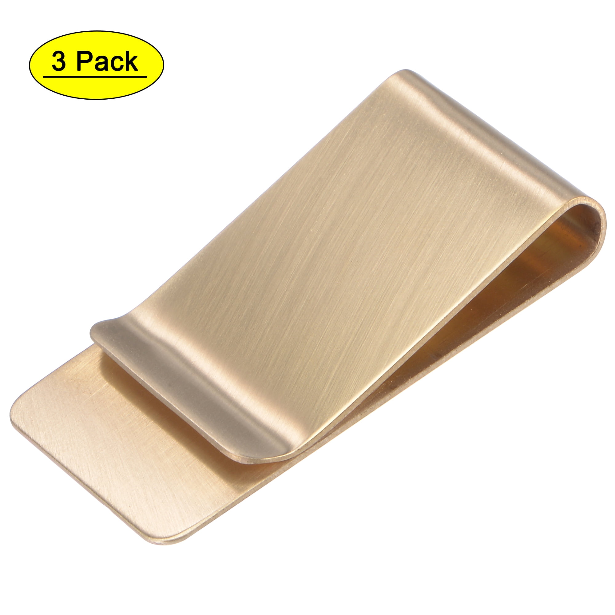 Uxcell 50mm Stainless Steel Slim Clip Credit Card Holder Clamp, Gold 3 ...