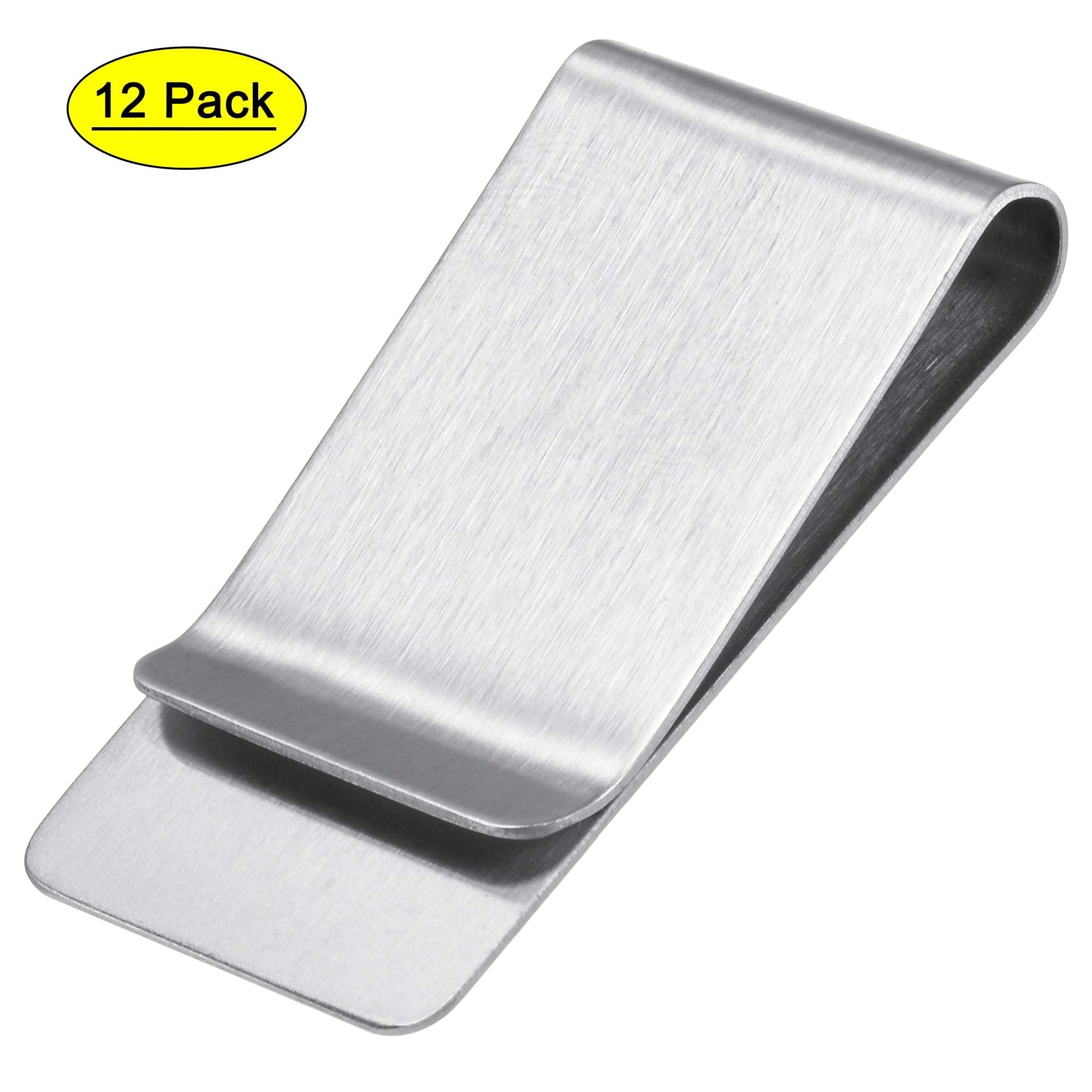 Uxcell 50mm Stainless Steel Slim Clip Credit Card Holder Clamp, Silver ...