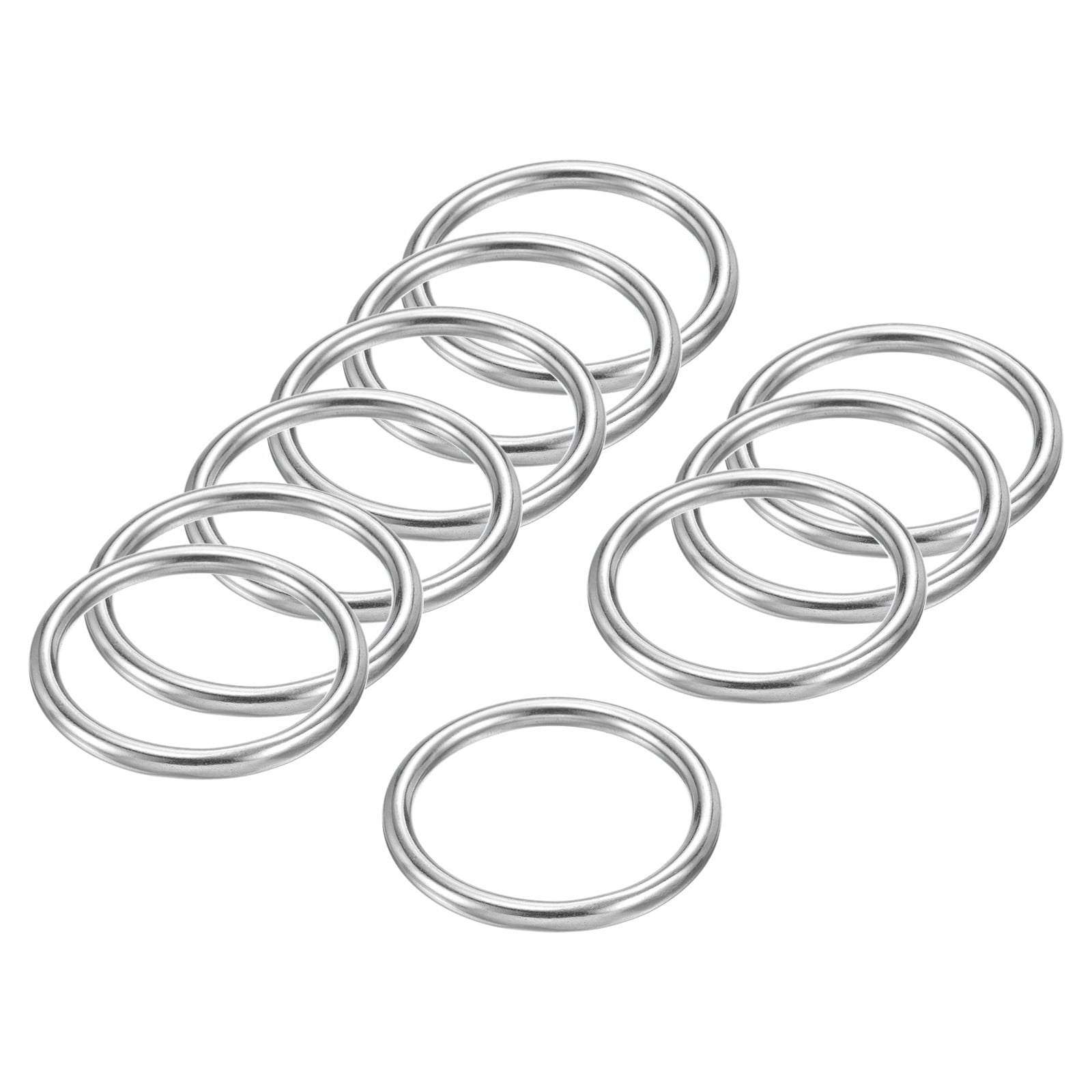 Uxcell 50mmx60mm Dia 304 Stainless Steel O Ring Welded O-Ring for DIY ...