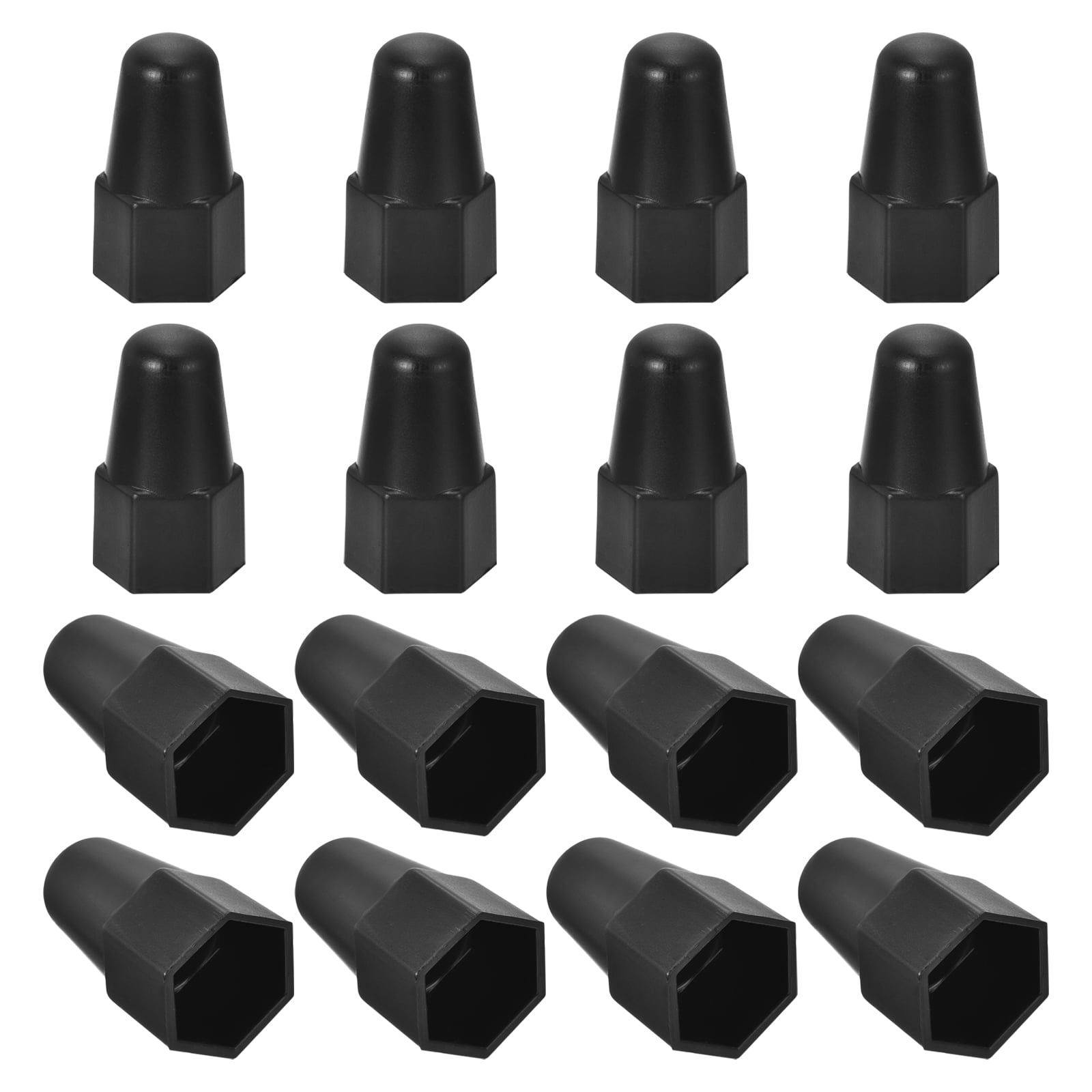 Uxcell 50pack Hex Nut Bolt Cover, M16x24x52 Black Plastic Higher Dome ...