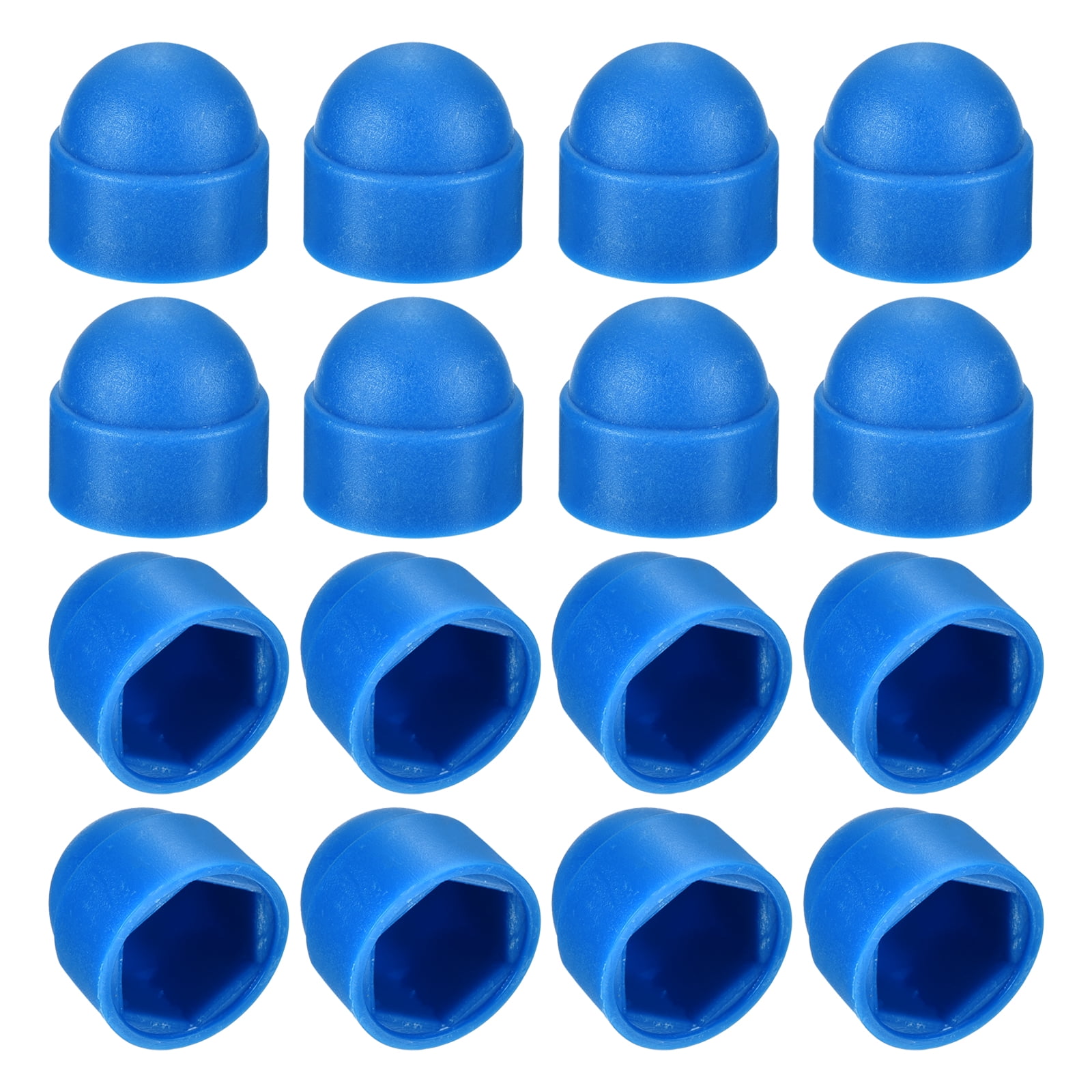 Uxcell 50pack Hex Nut Cover, M10 Blue Plastic Dome Nut Protection Cap ...