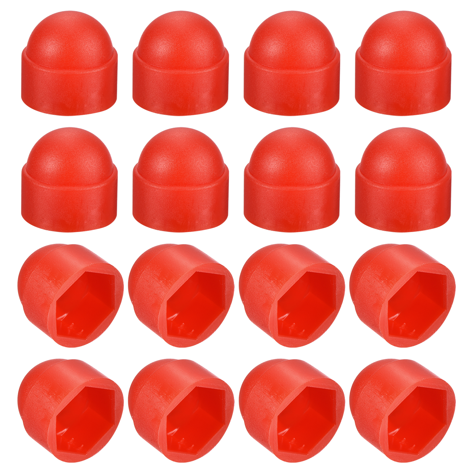 Uxcell 50pack Hex Nut Cover, M10 Red Plastic Dome Nut Protection Cap ...