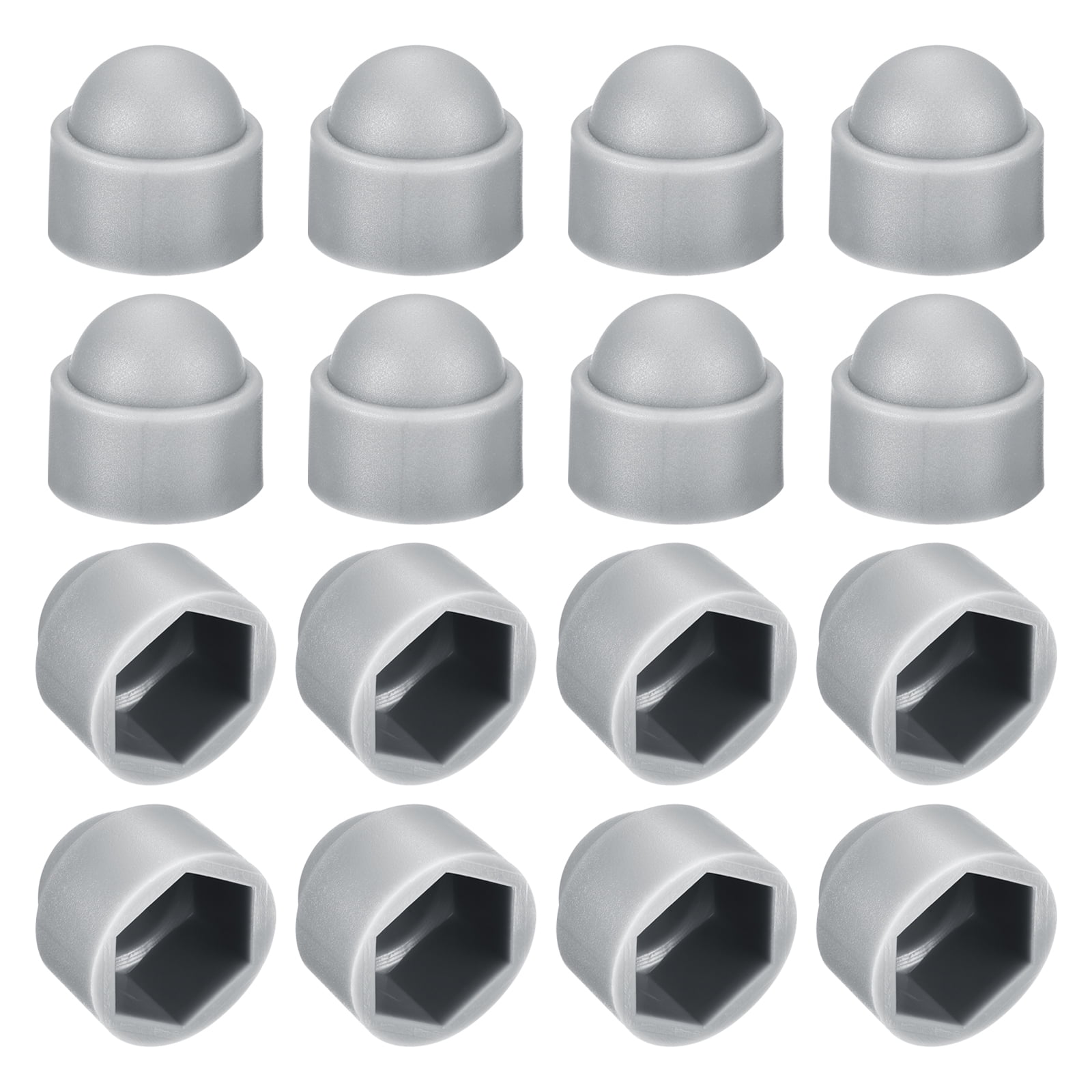 Uxcell 50pack Hex Nut Cover, M12 Grey Plastic Dome Nut Protection Cap ...