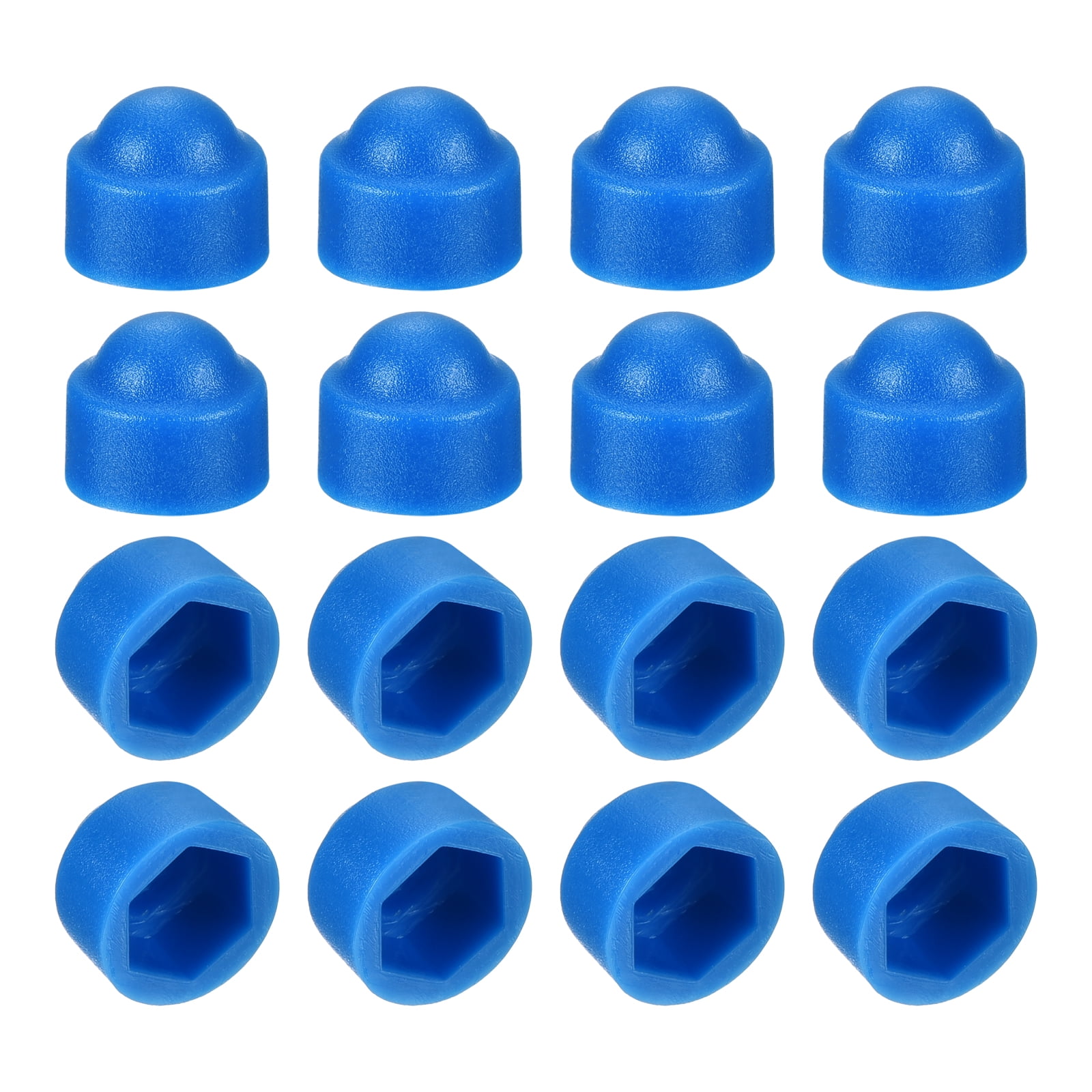 Uxcell 50pack Hex Nut Cover, M5 Blue Plastic Dome Nut Protection Cap ...