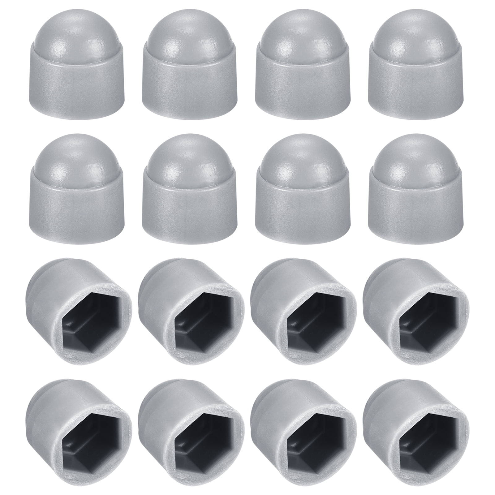 Uxcell 50pack Hex Nut Cover, M6 Grey Plastic Dome Nut Protection Cap ...