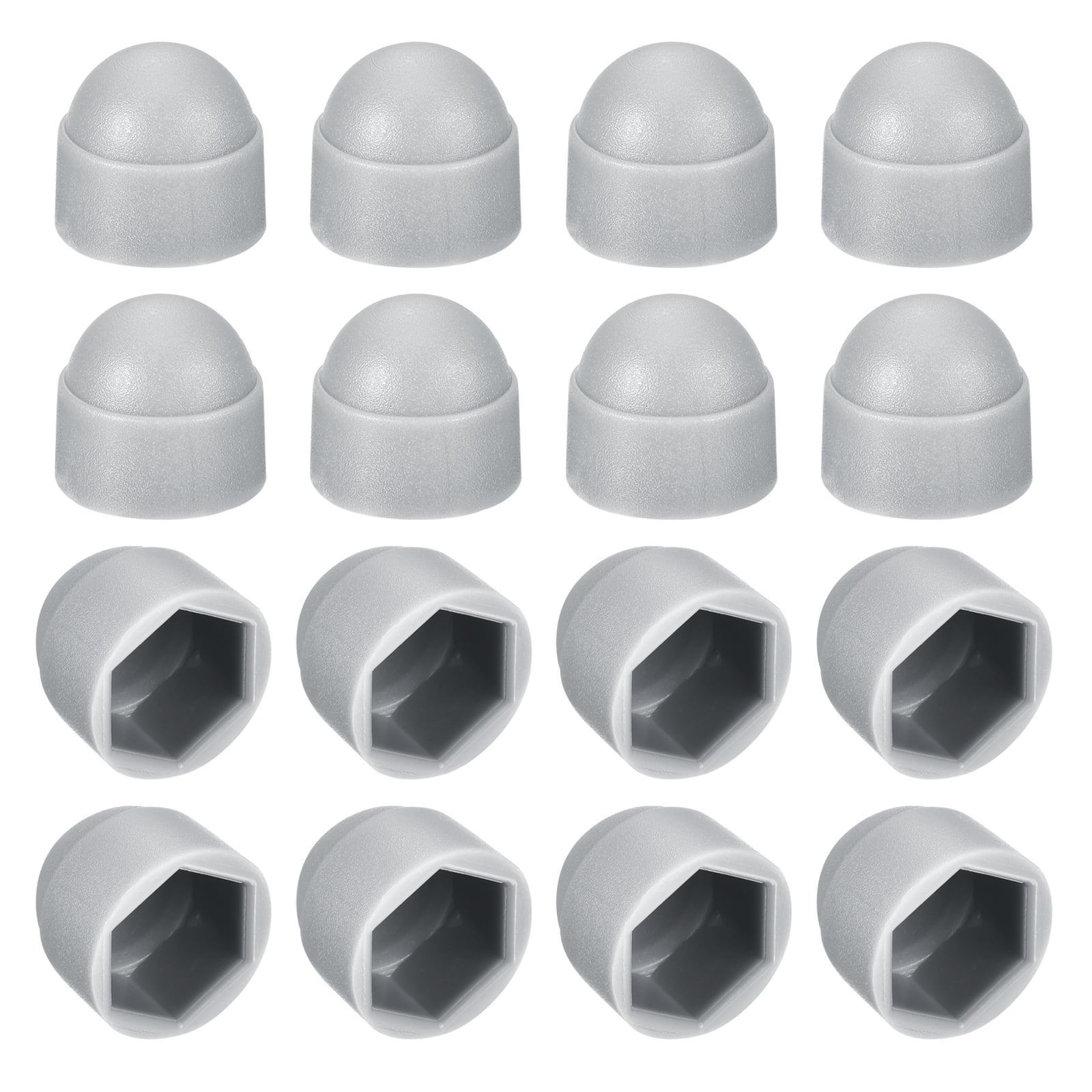 Uxcell 50pack Hex Nut Cover, M8 Grey Plastic Dome Nut Protection Cap ...