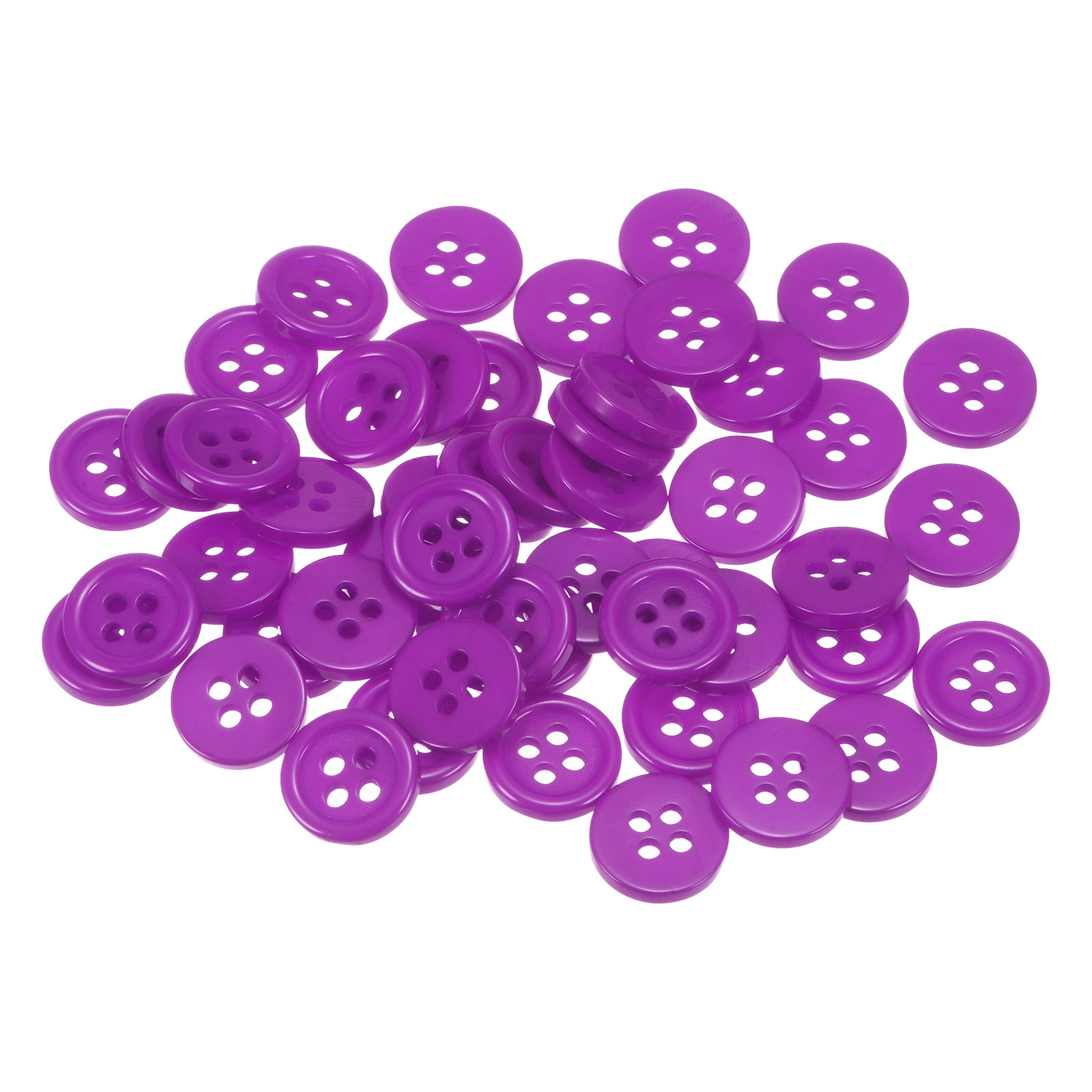 Uxcell 50Pcs 18L Sewing Buttons 15/32"(11.5mm) Resin Round Flat 4-Hole ...