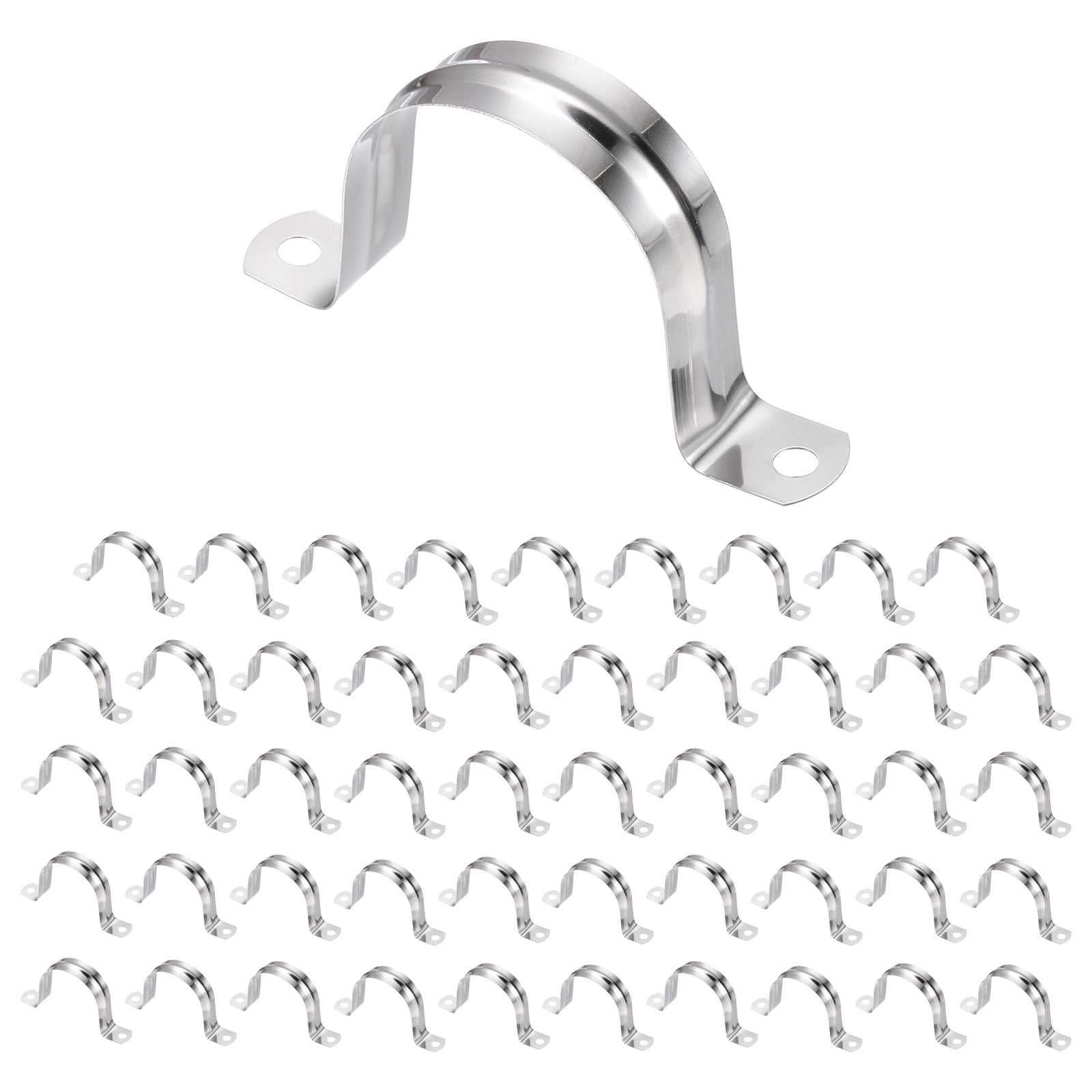 Uxcell 50pcs 2-Inch 50mm Conduit Clamps M50 U Tube Pipe Clamp Stainless ...