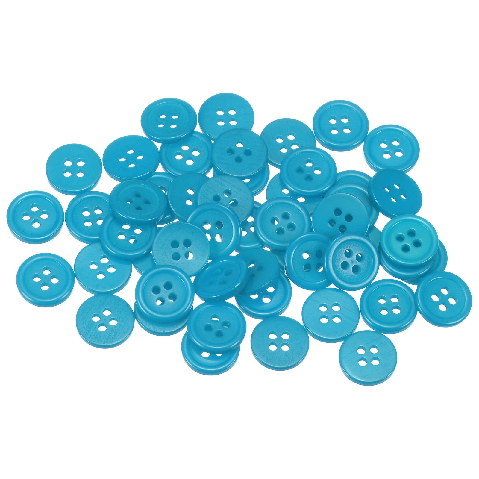 Uxcell 50Pcs 20L Sewing Buttons 1/2"(12.5mm) Resin Round Flat 4-Hole ...
