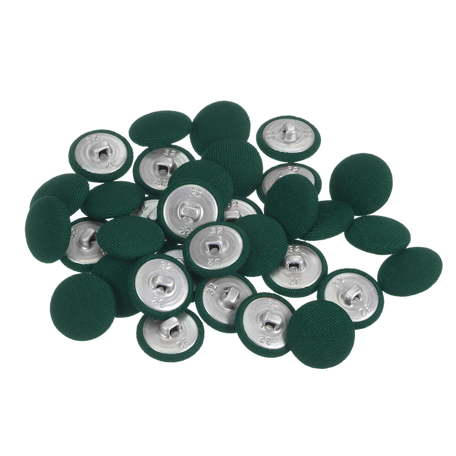 Uxcell 50pcs 32L Fabric Cloth Covered Button 20mm Metal Shank Round ...