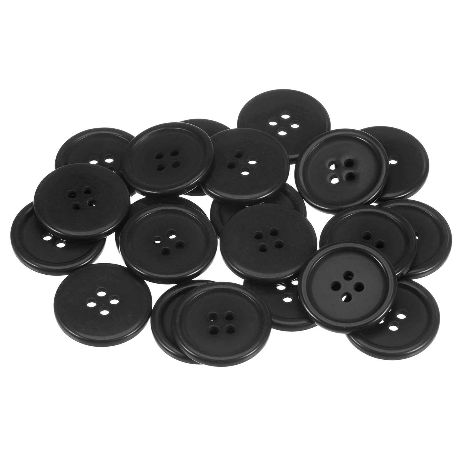 Uxcell 50Pcs 40L Sewing Buttons 1"(25mm) Resin Round Flat 4-Hole Craft ...